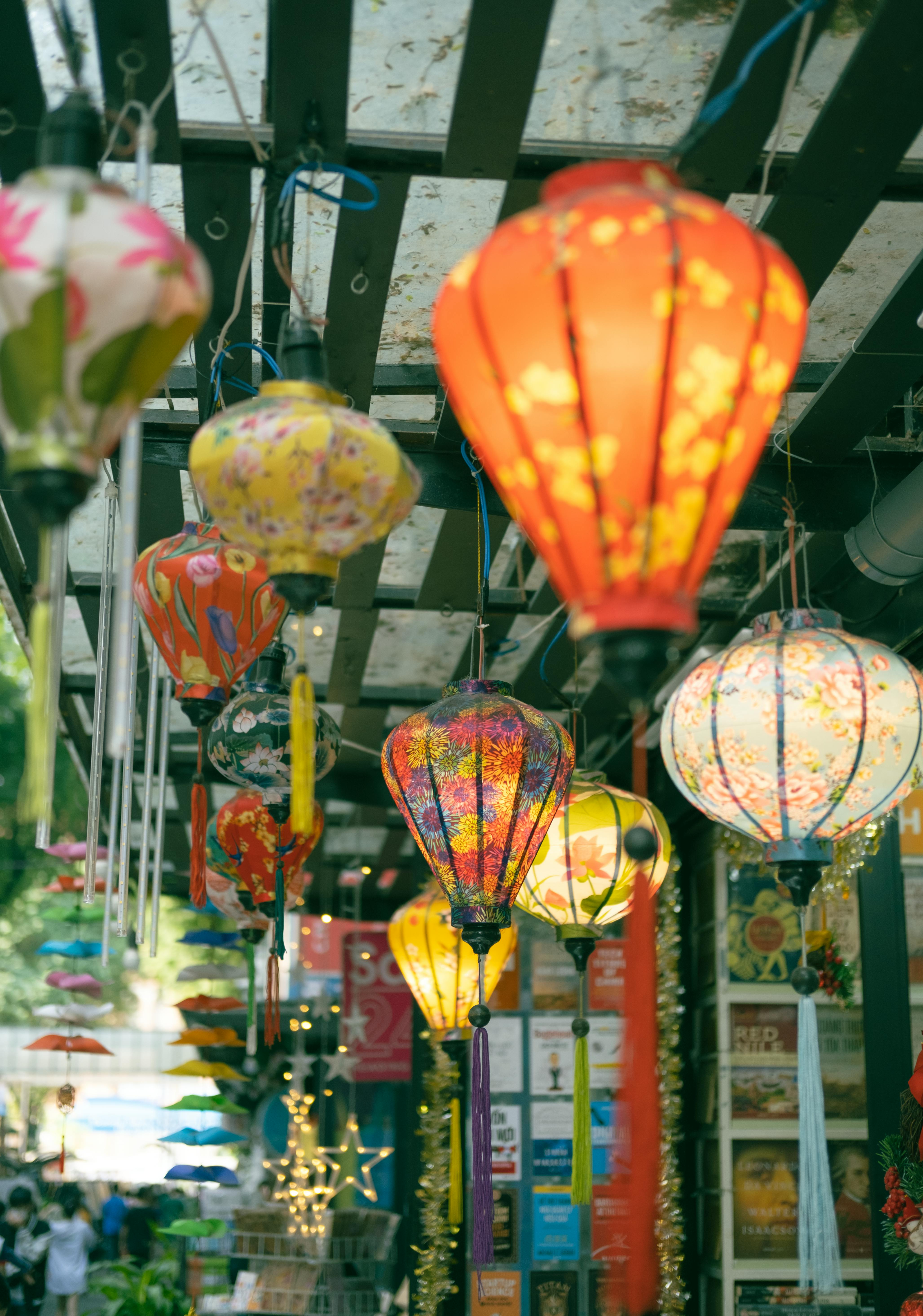 Rows of Colorful Paper Lanterns · Free Stock Photo