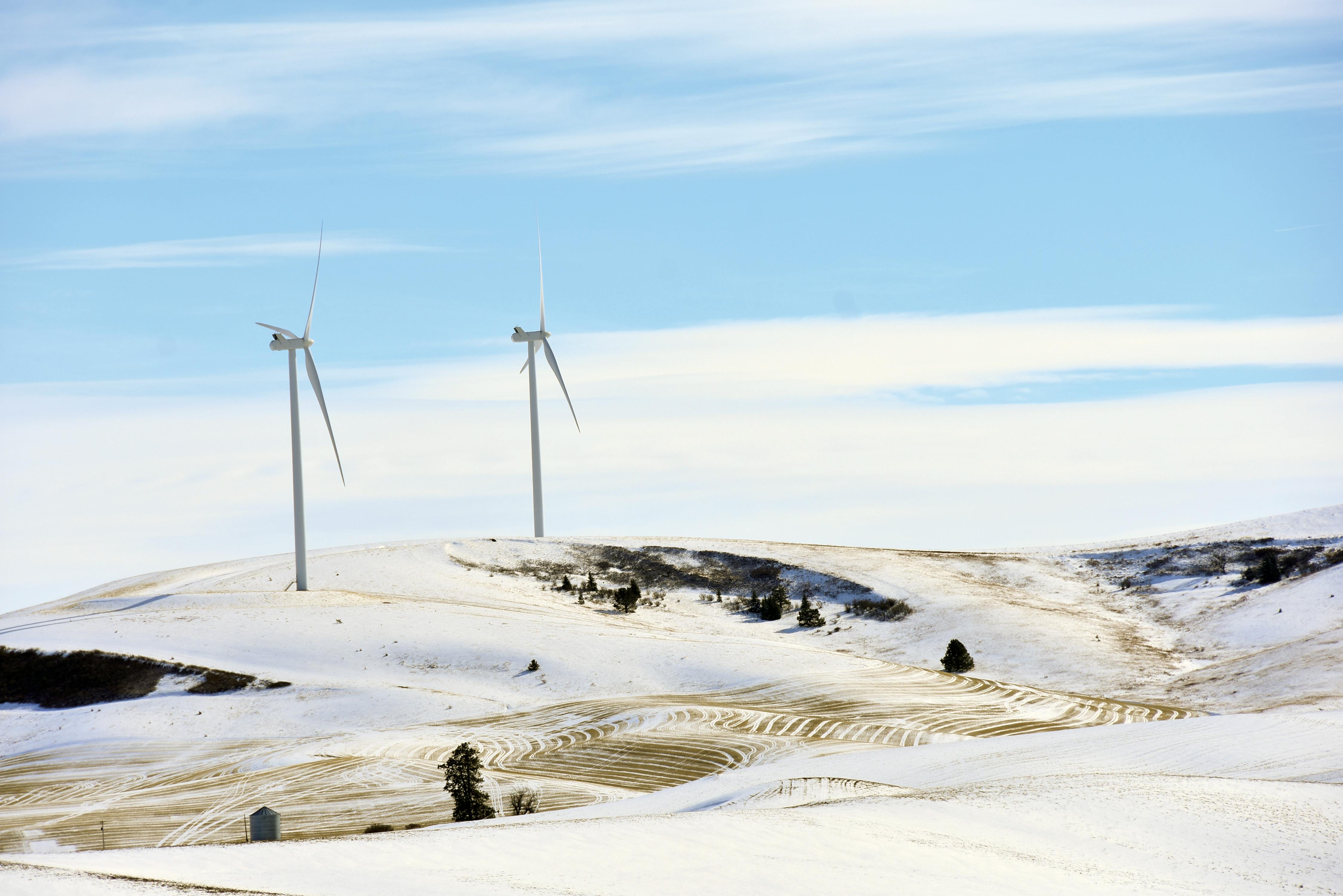 Wind Turbine on Snow Covered Ground · Free Stock Photo