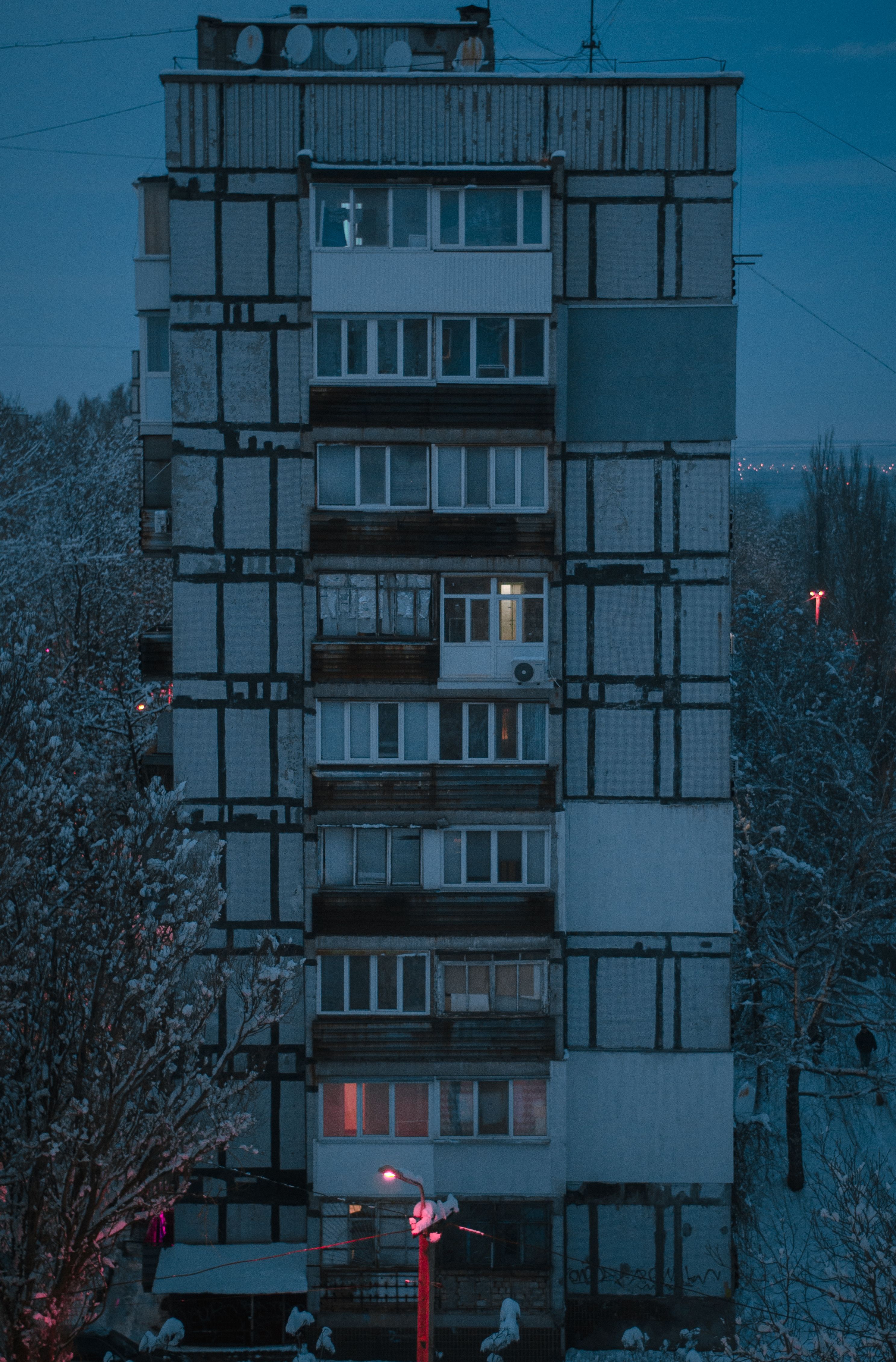 Windows of a Building during Night Time · Free Stock Photo