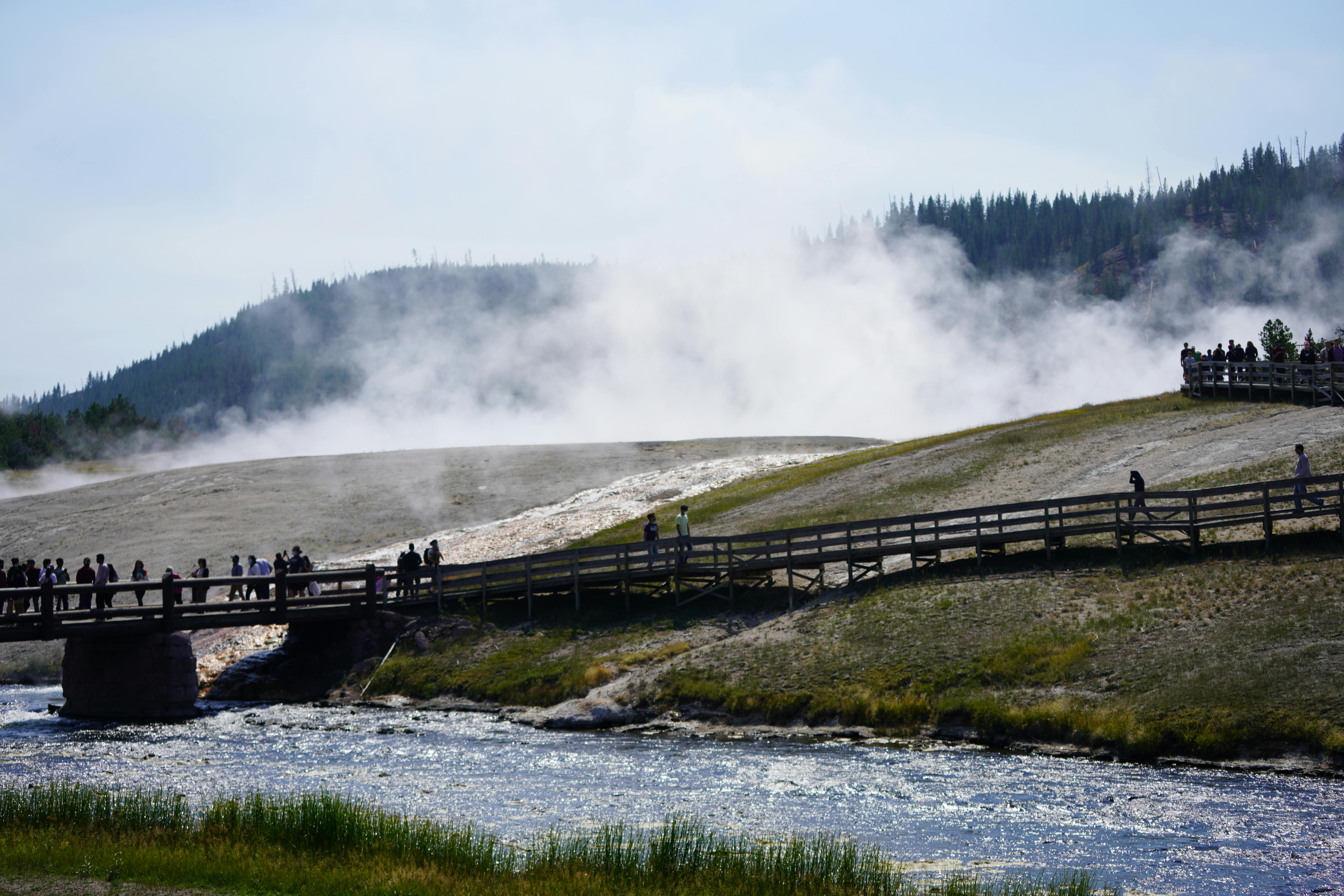 Steam over Footpath and River · Free Stock Photo