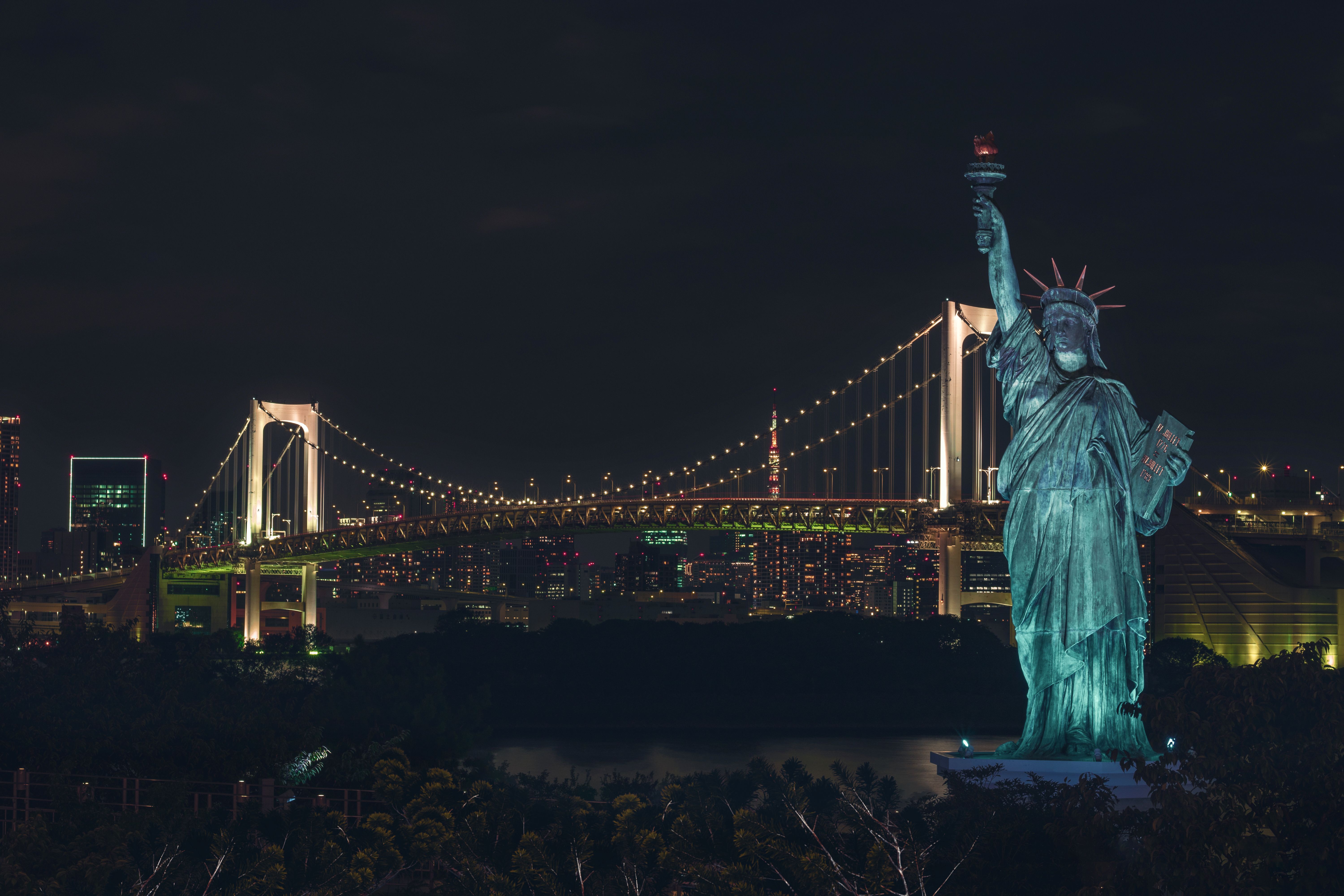 Statue Of Liberty During Nighttime · Free Stock Photo