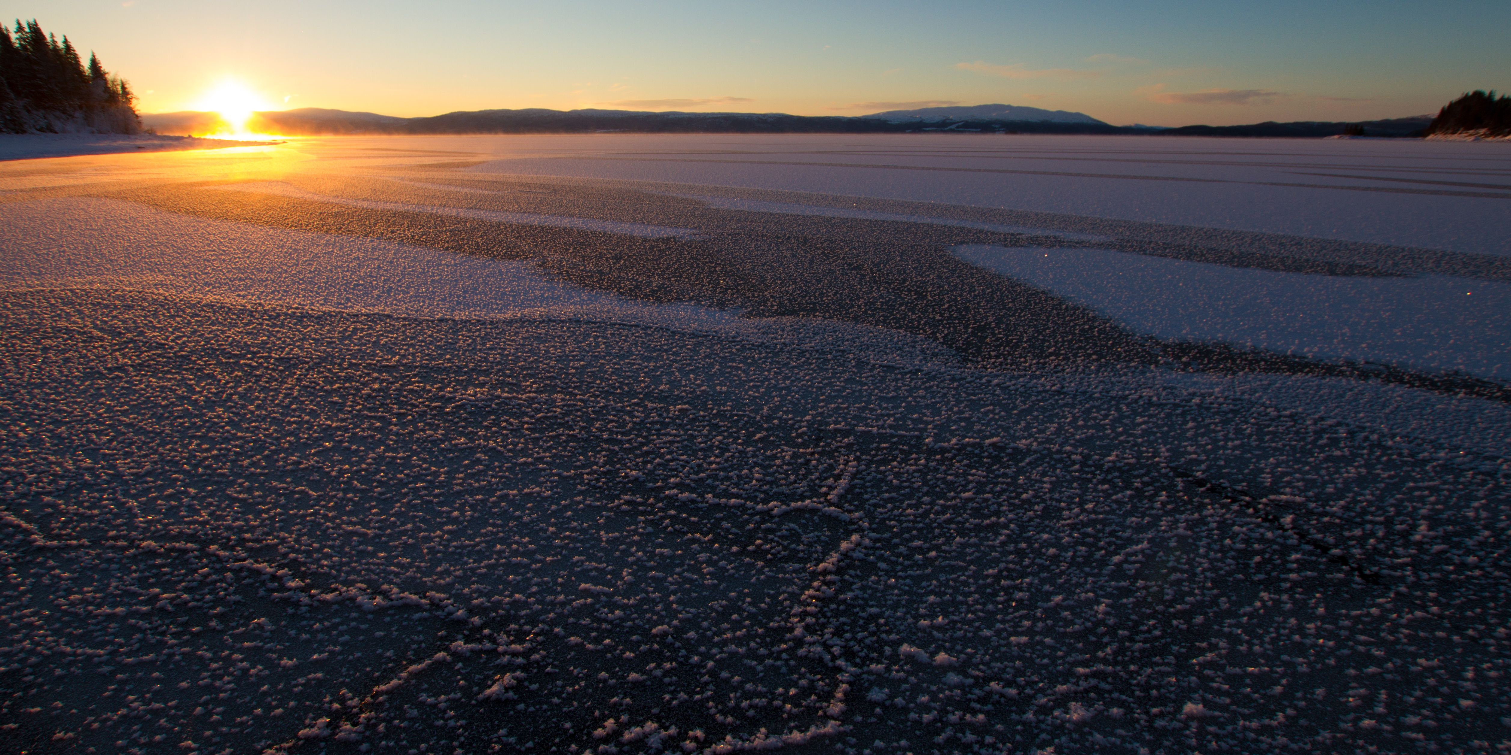 Aerial View of Frozen Lake · Free Stock Photo