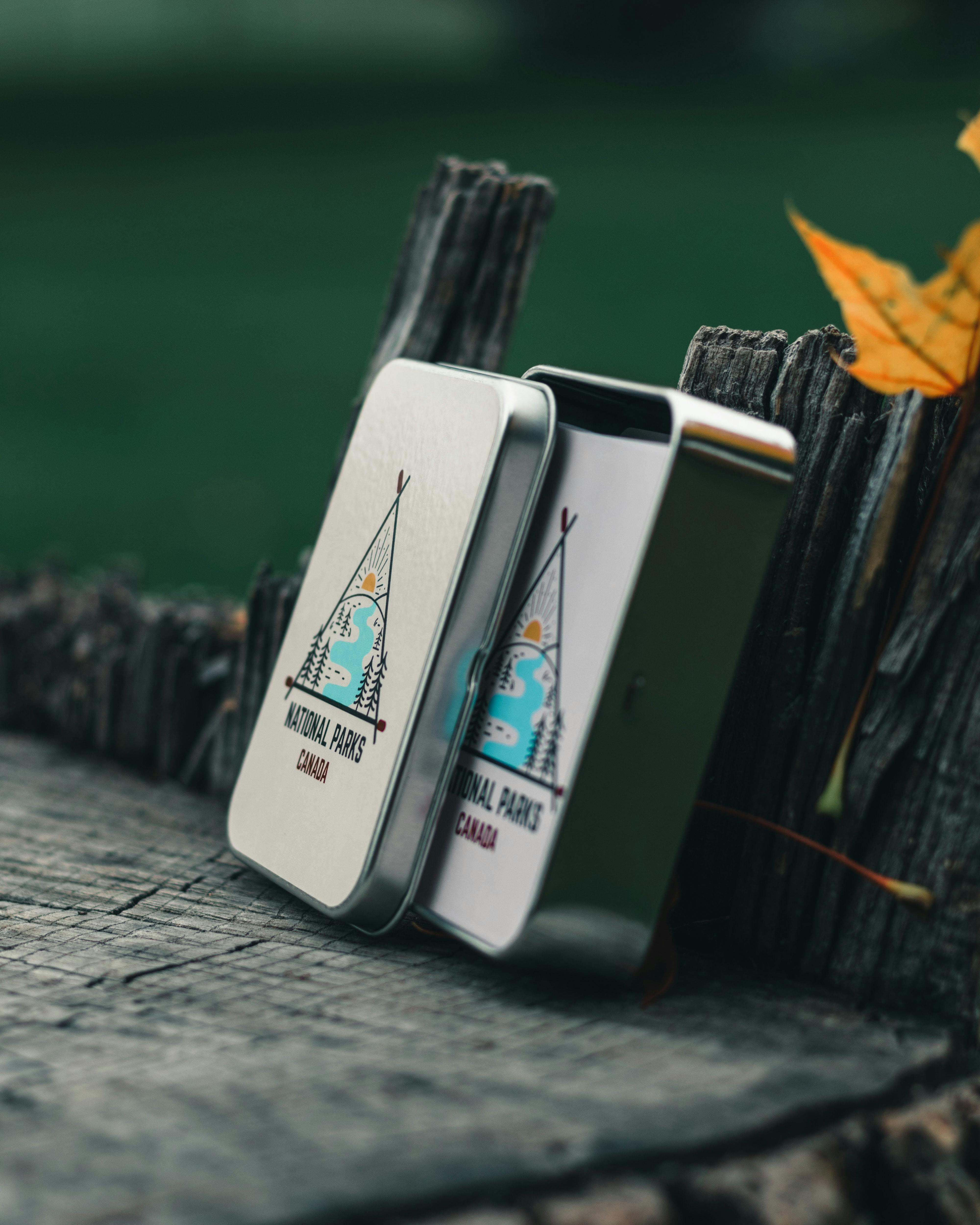 Tin Box with Logo of National Parks in Canada · Free Stock Photo