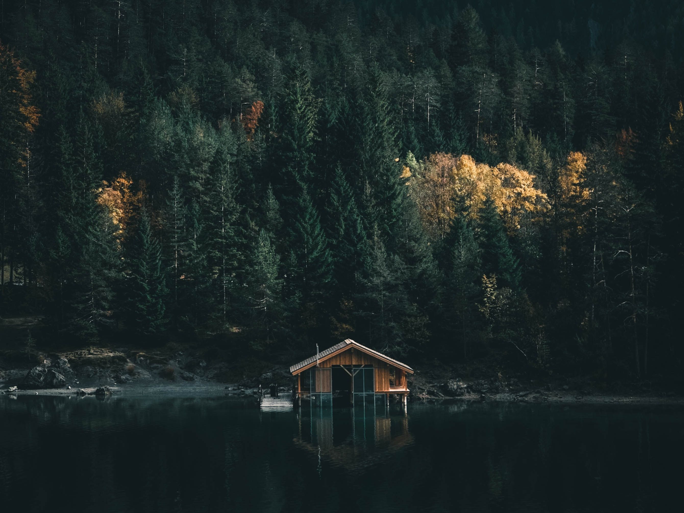 Hut on Lake Shore · Free Stock Photo