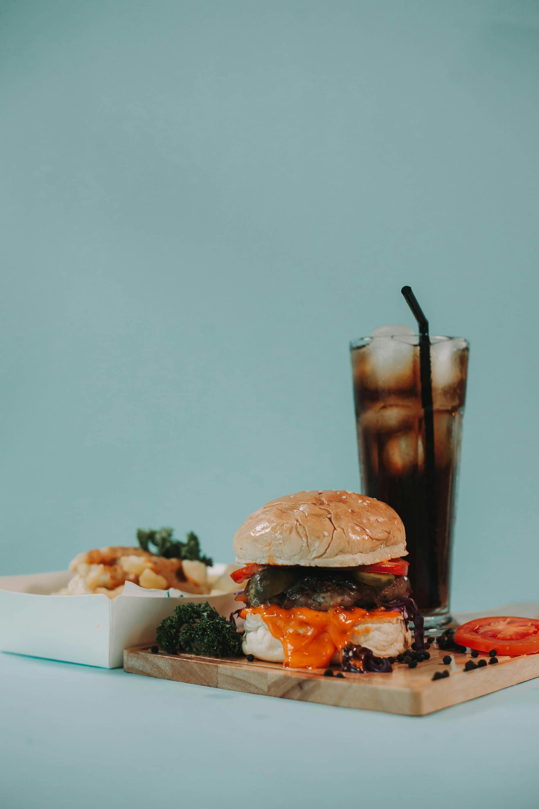 Lunch with Burger · Free Stock Photo