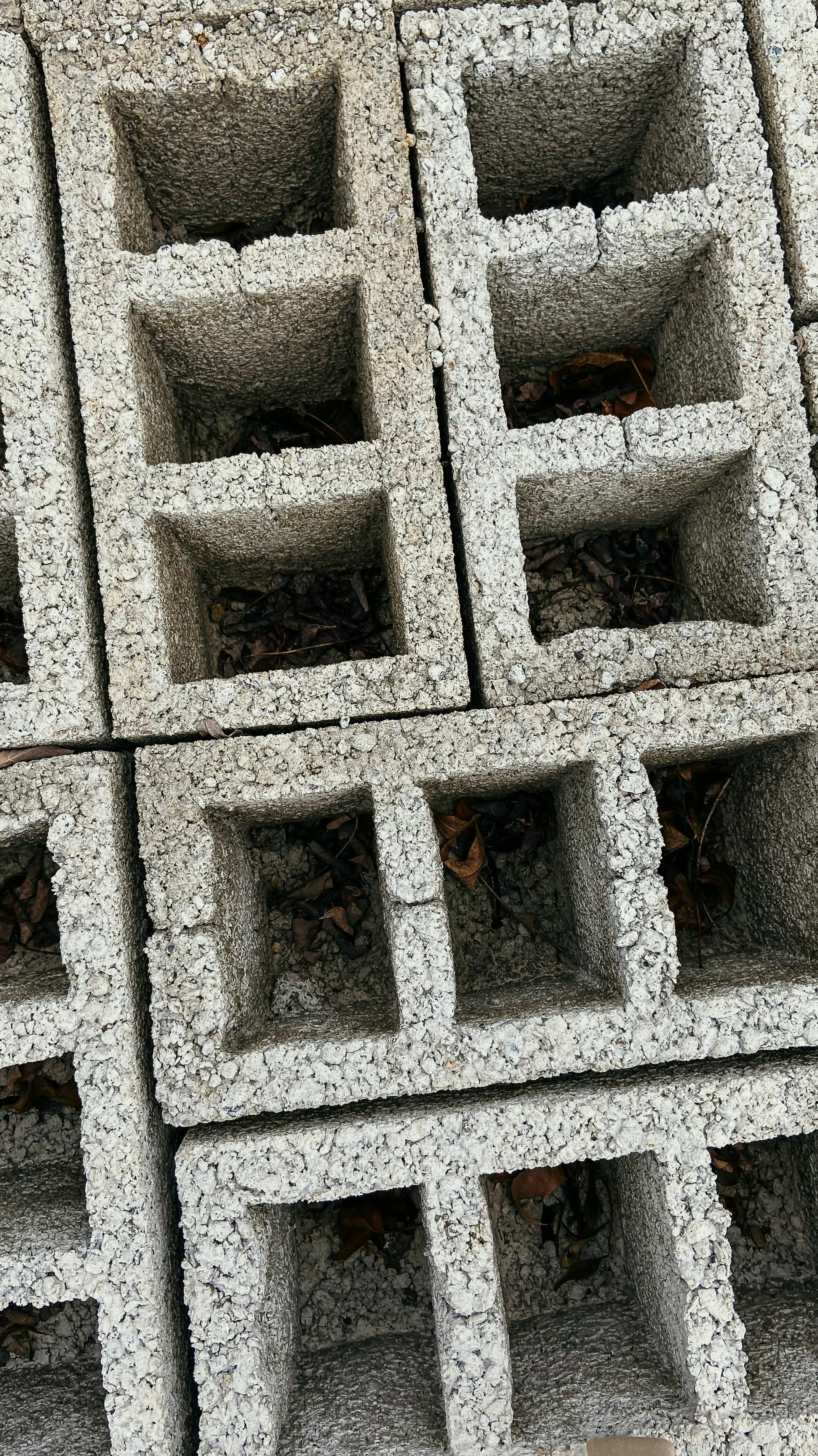 Gray Concrete Blocks With Hole · Free Stock Photo