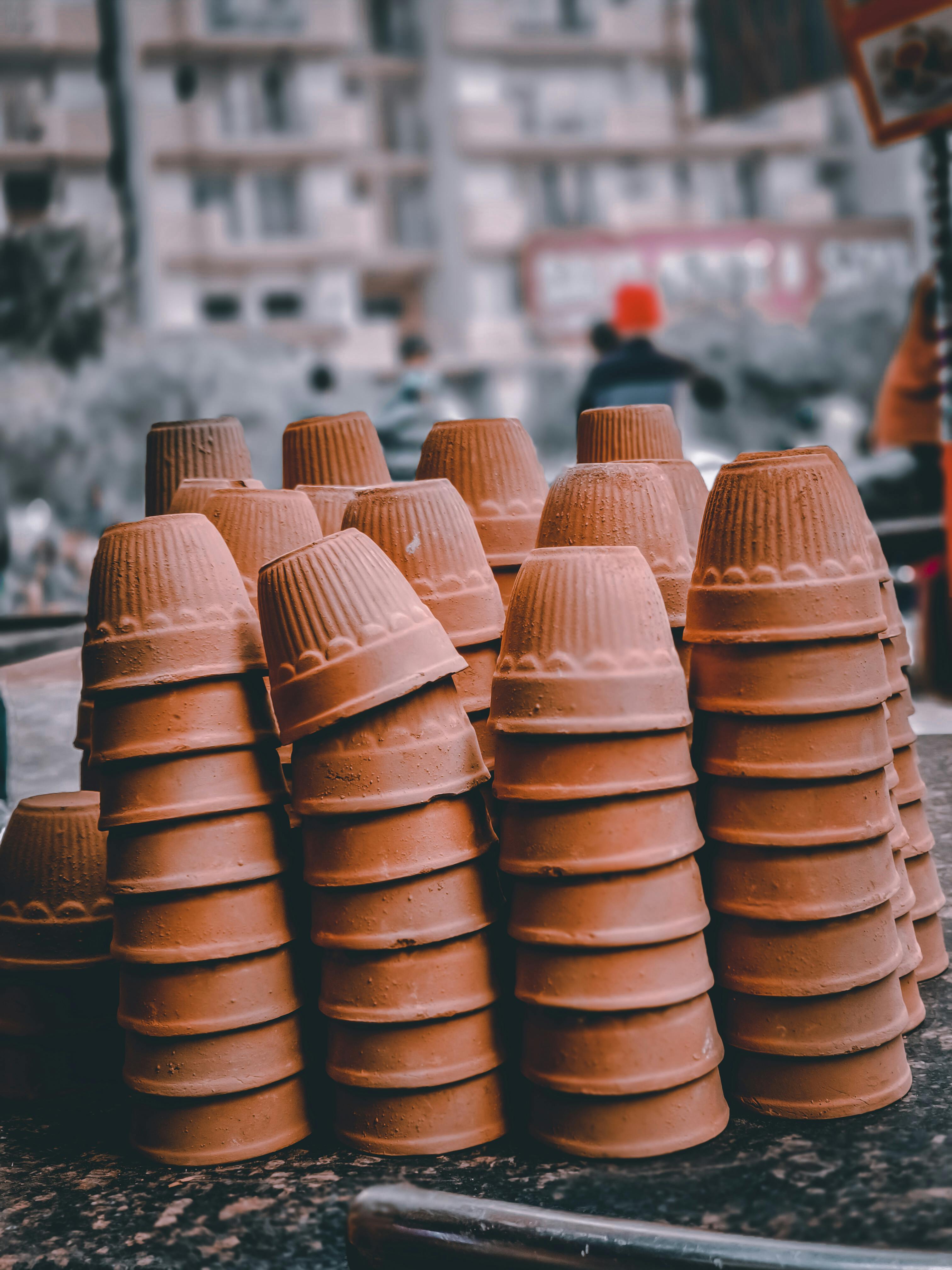 Stack of Brown Pots · Free Stock Photo