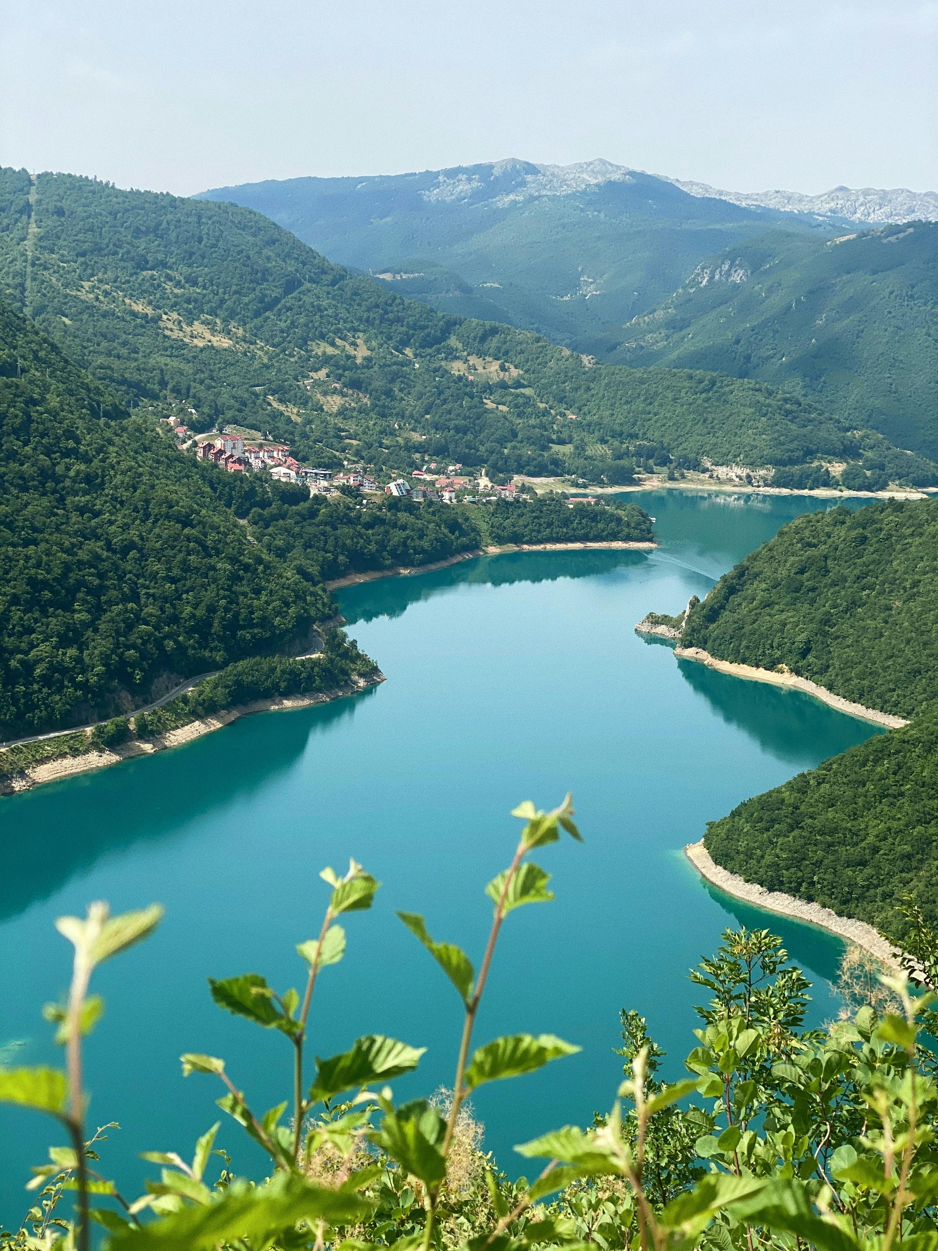 River Flowing in Mountains Landscape · Free Stock Photo