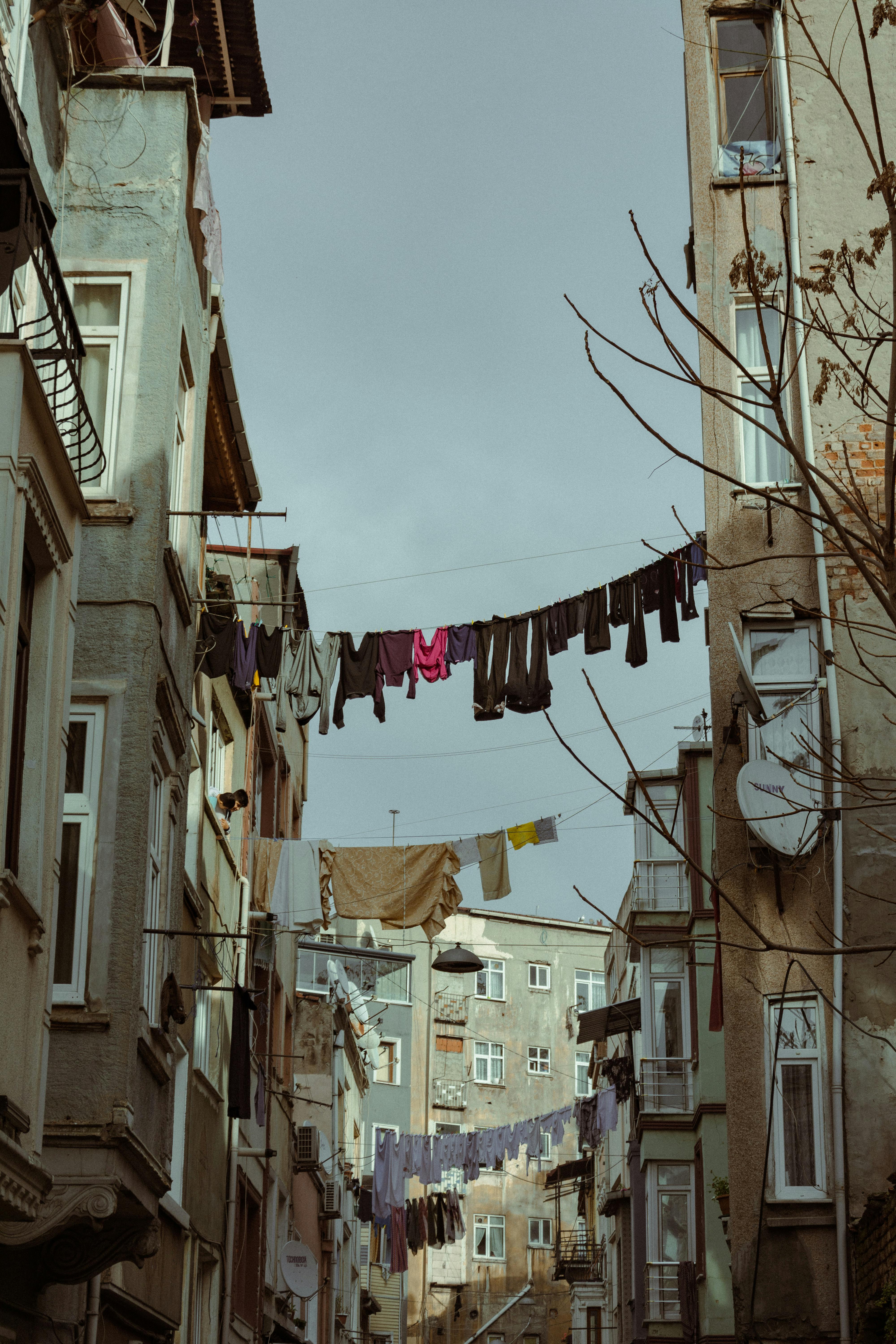 Assorted Clothes Hanging on Wire · Free Stock Photo