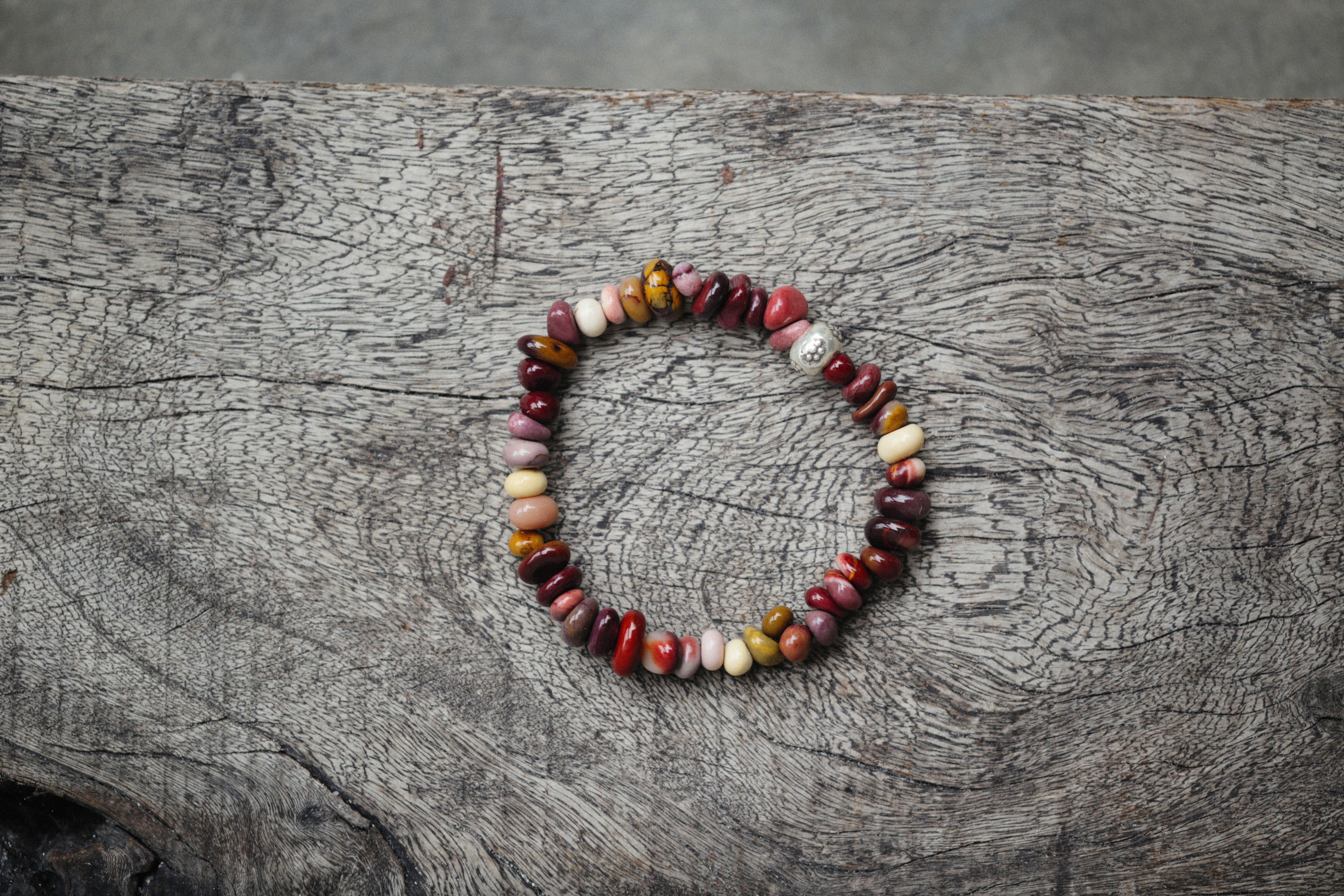 Handcrafted Bracelet with Green Glass Beads · Free Stock Photo