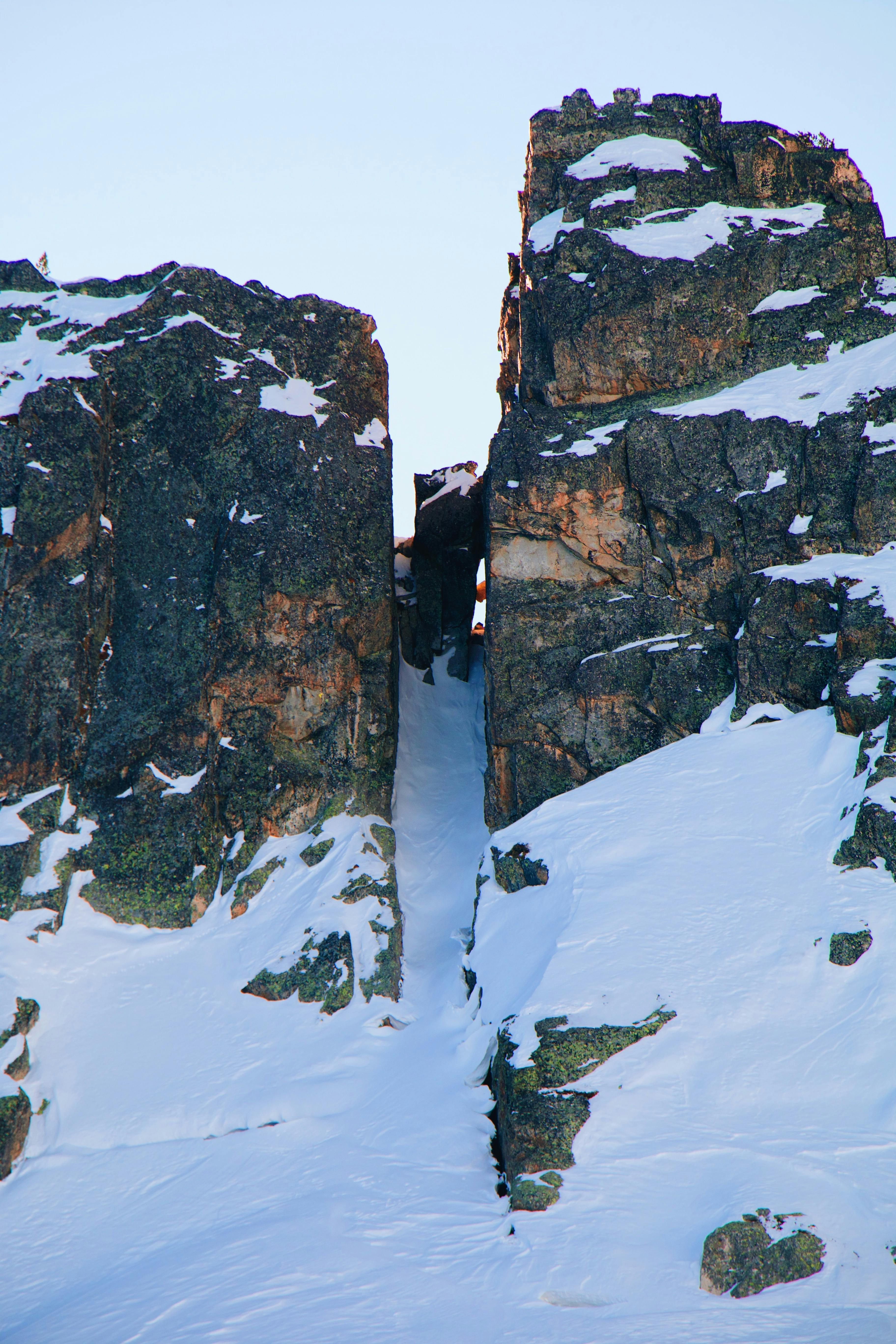 Snow Covered Rock Formation · Free Stock Photo