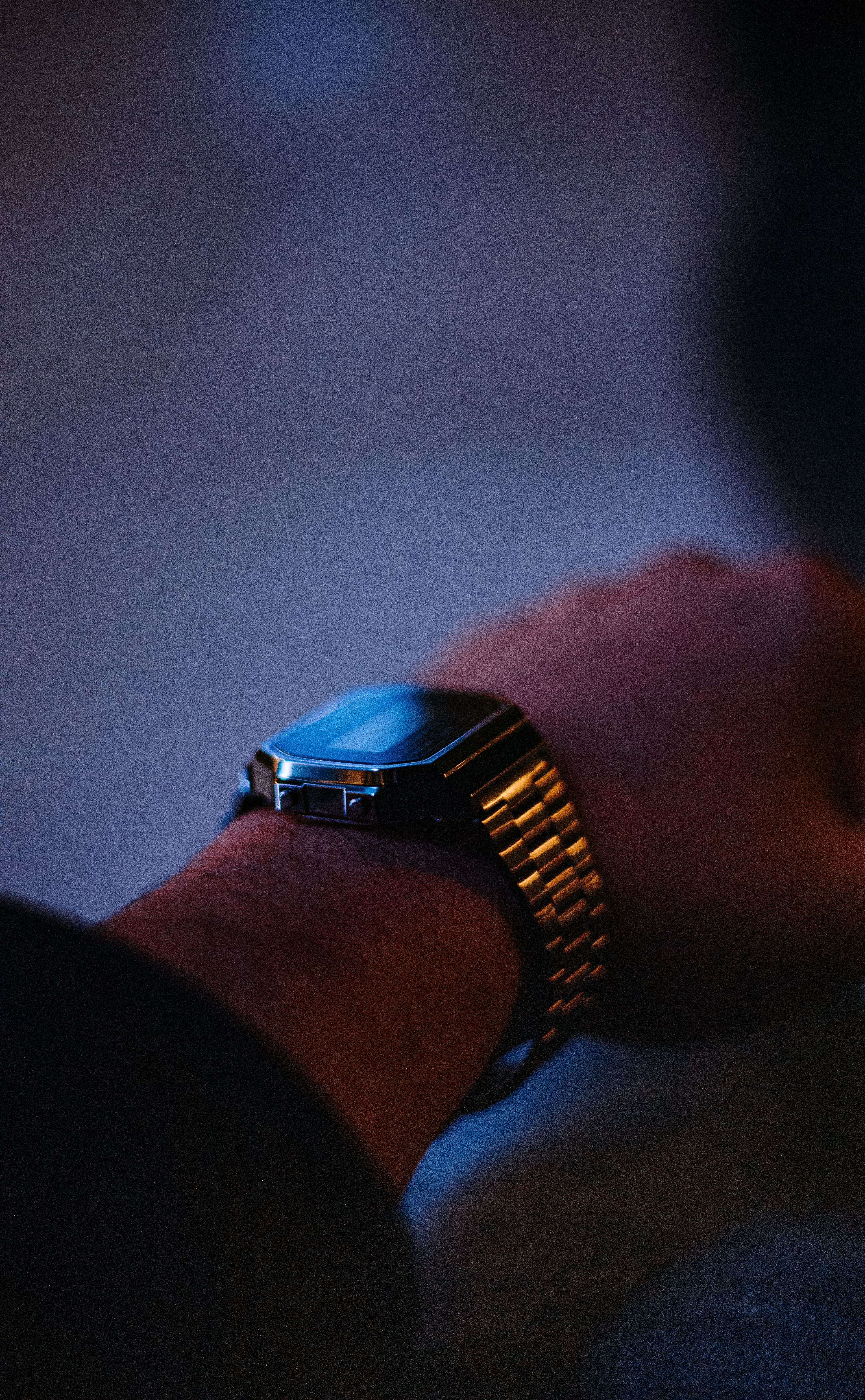 Close-up of a Mans Arms with a Wristwatch · Free Stock Photo