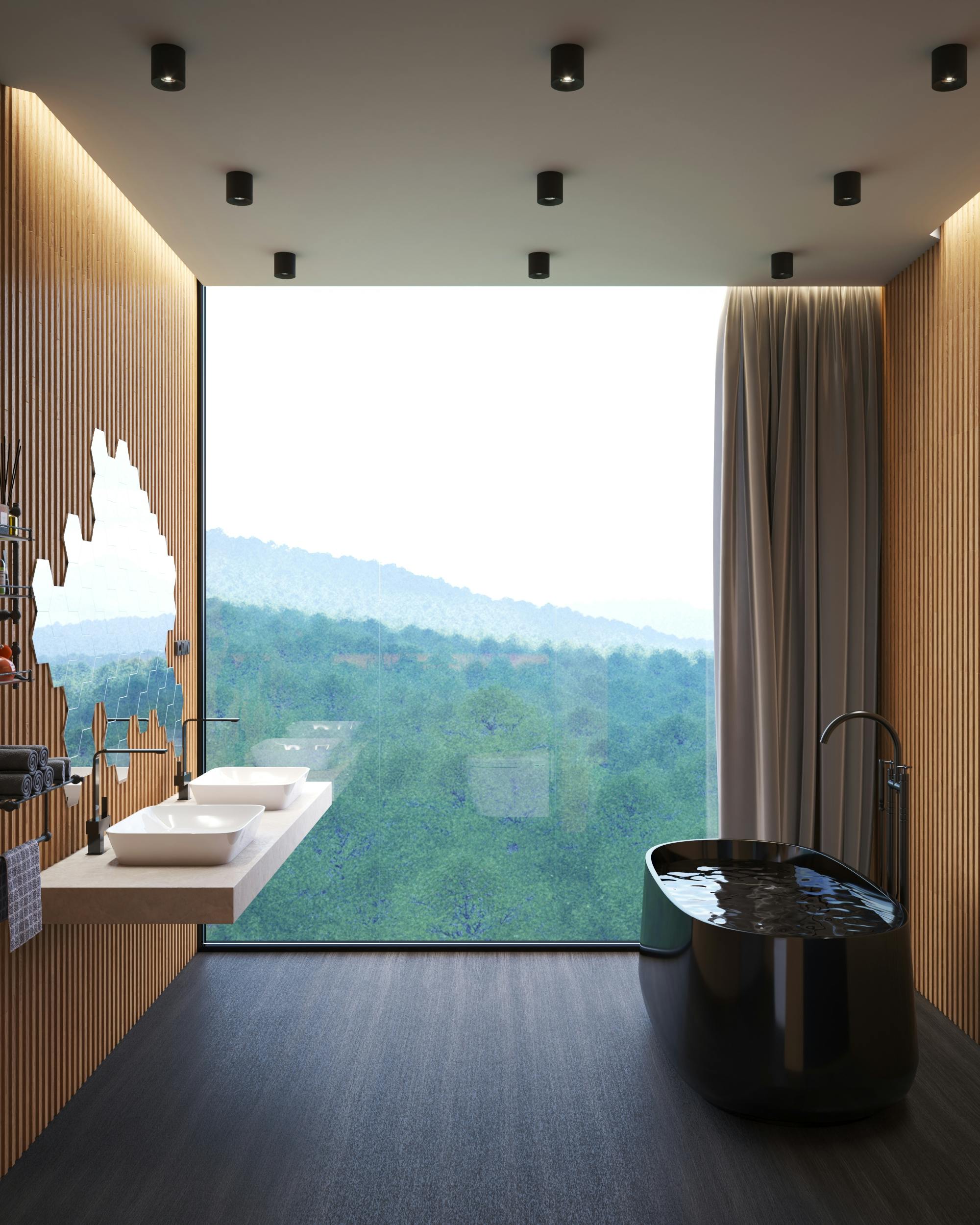 A Bathroom with Mountain View · Free Stock Photo