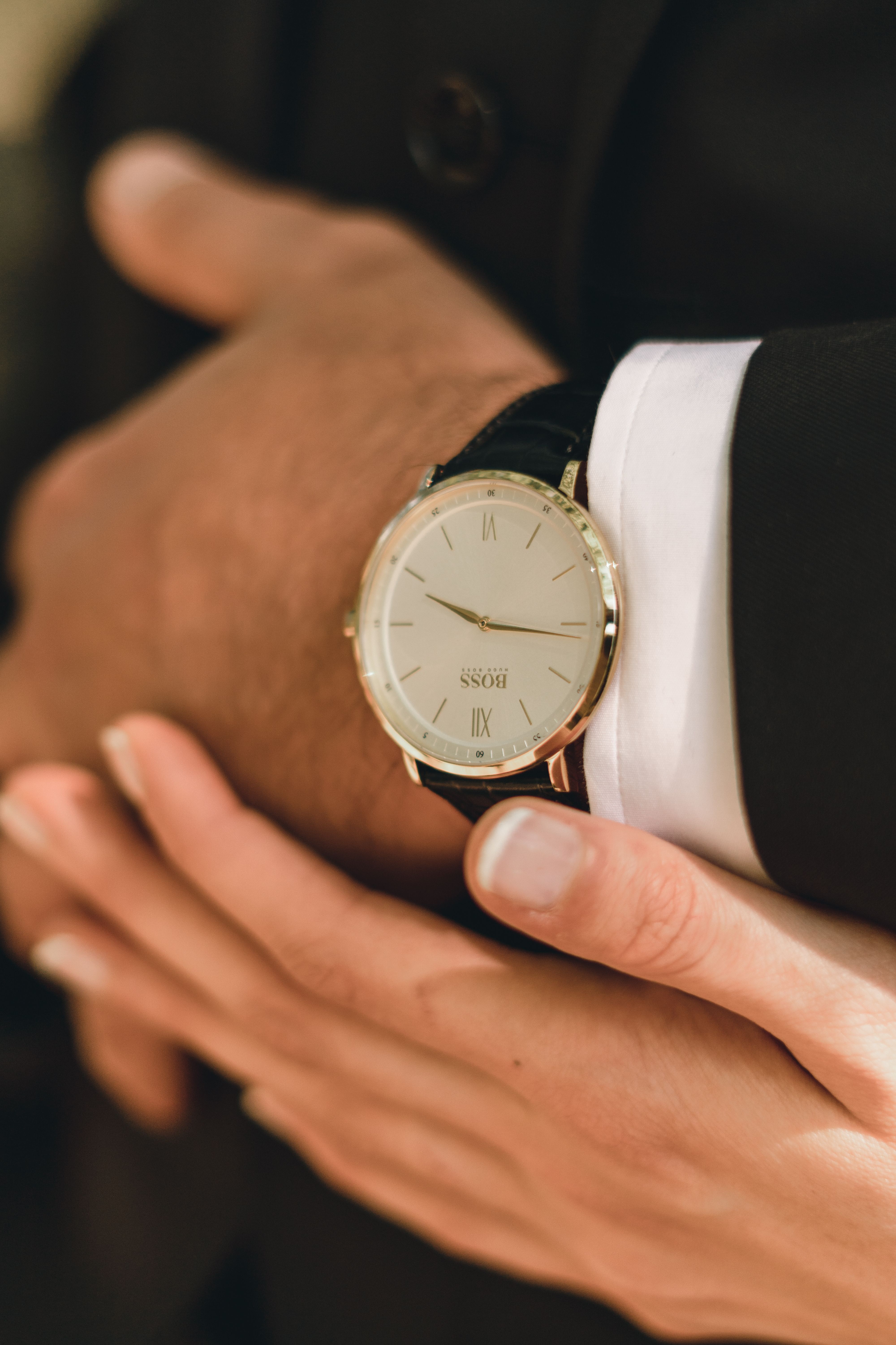 Close-up View of Wristwatch on Hand · Free Stock Photo