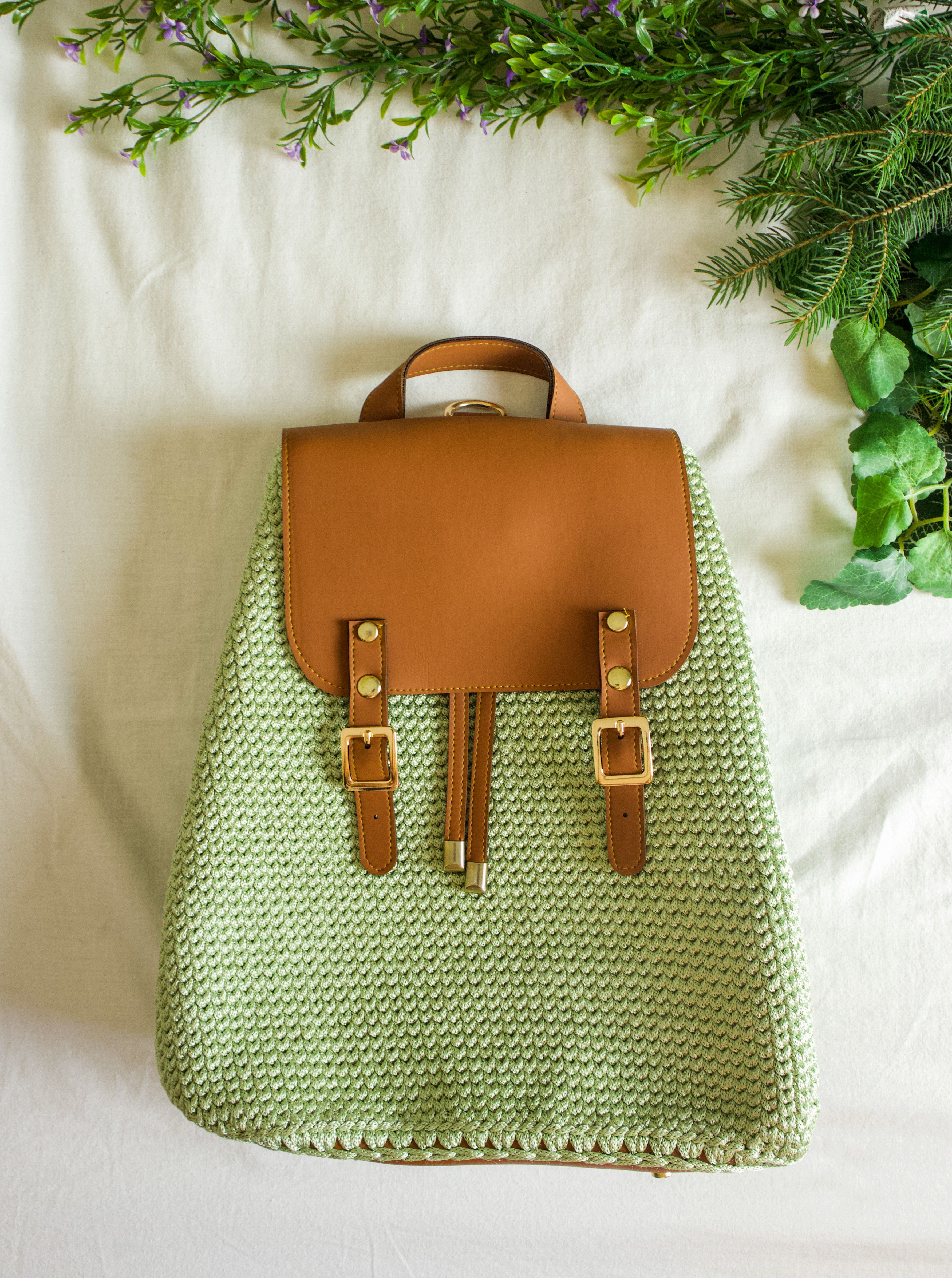 Overhead Shot of Woven Backpacks · Free Stock Photo