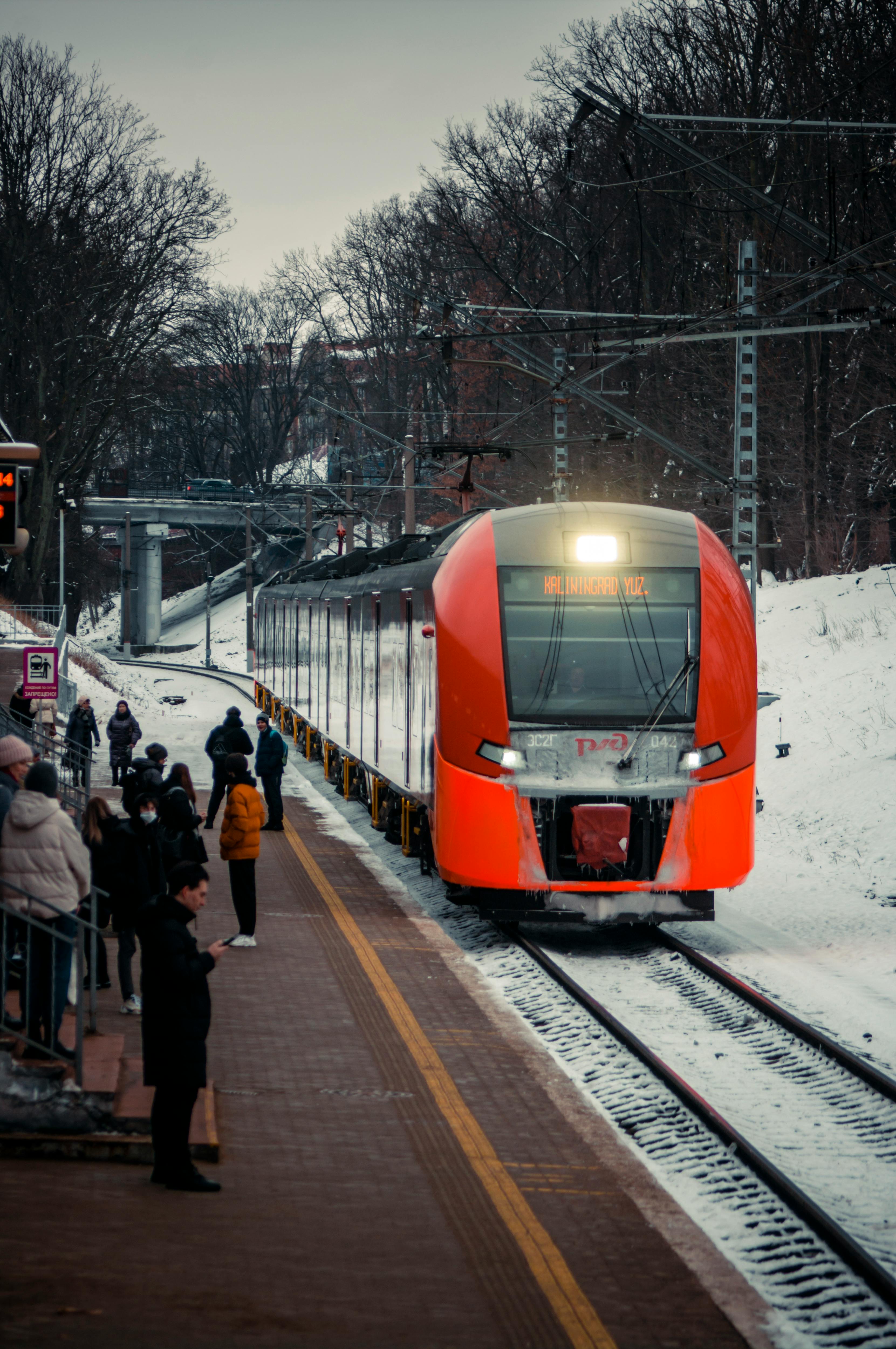 High Angle View of Train on Railroad Tracks · Free Stock Photo