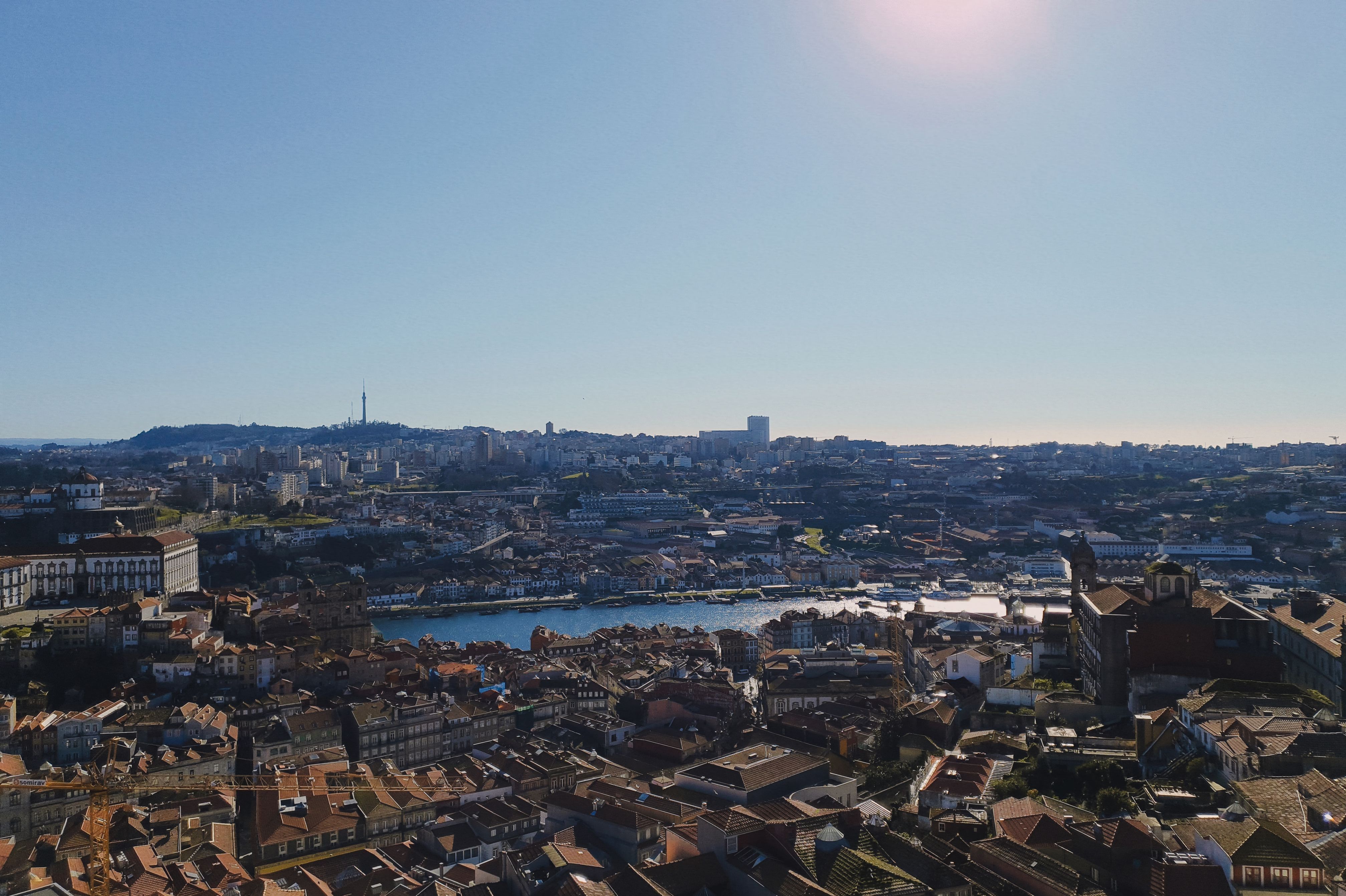 Aerial View of Ferry Port in City · Free Stock Photo