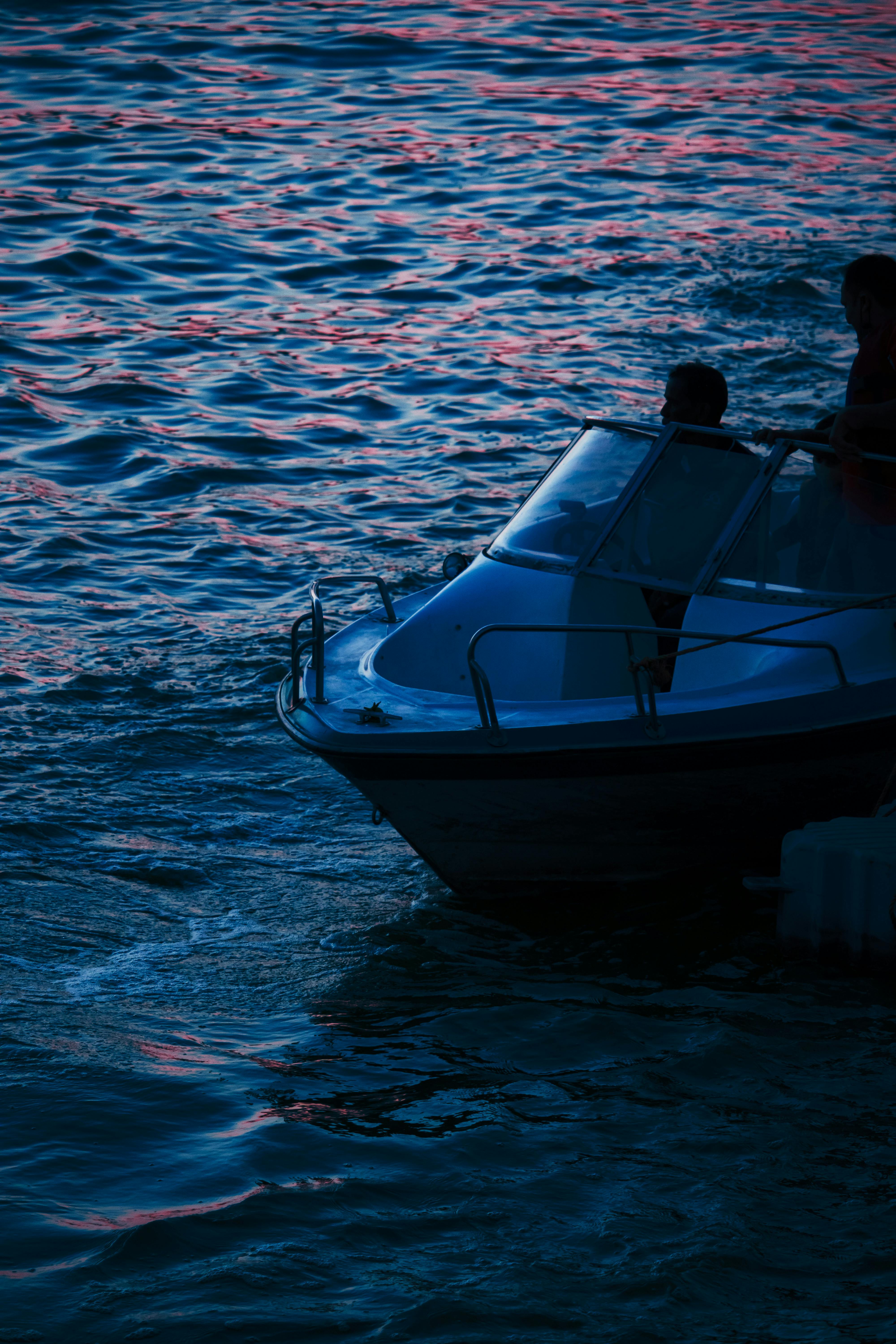 White and Blue Speedboat Sailing · Free Stock Photo