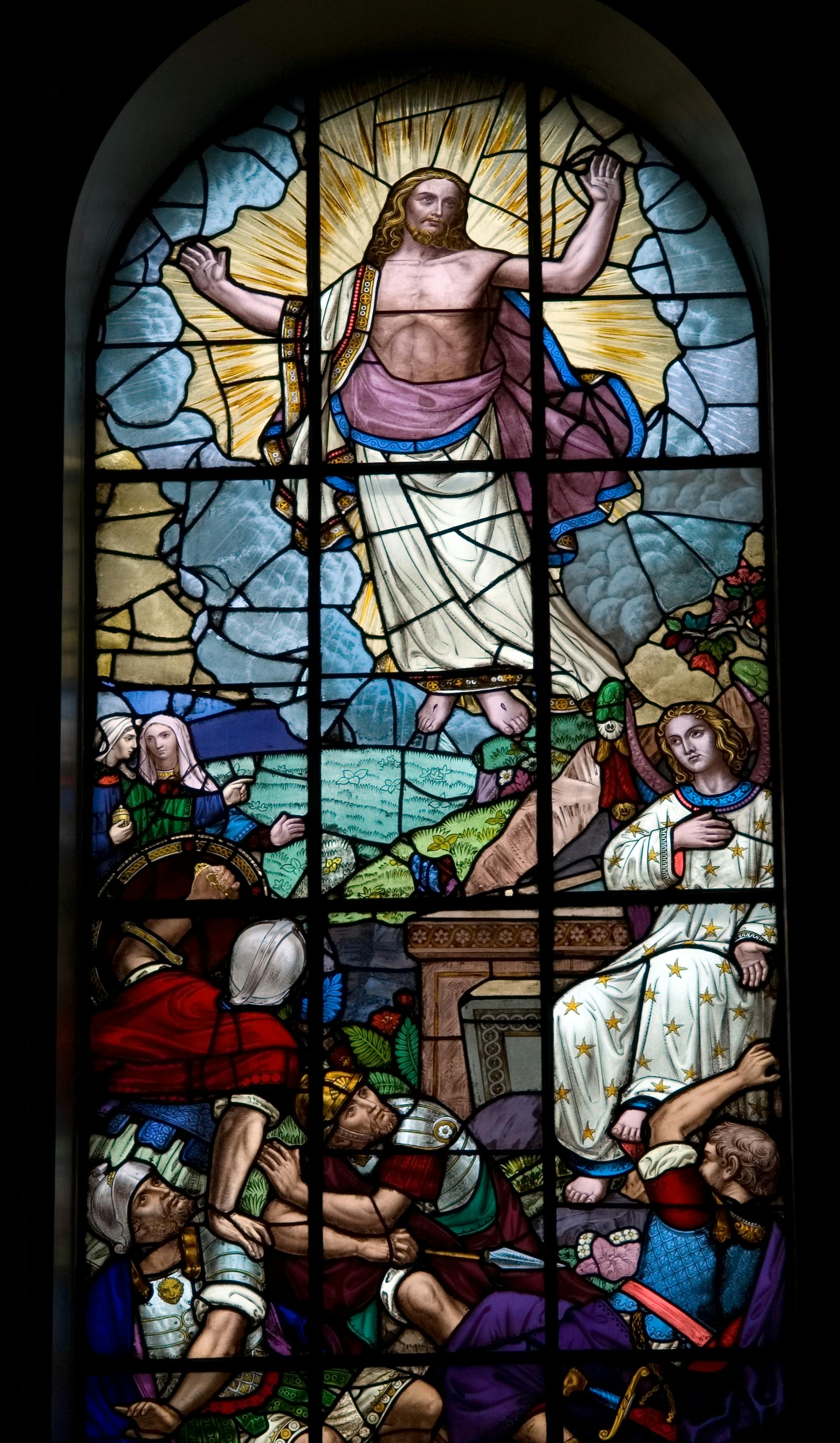 Stained Glass Mural inside the Church · Free Stock Photo