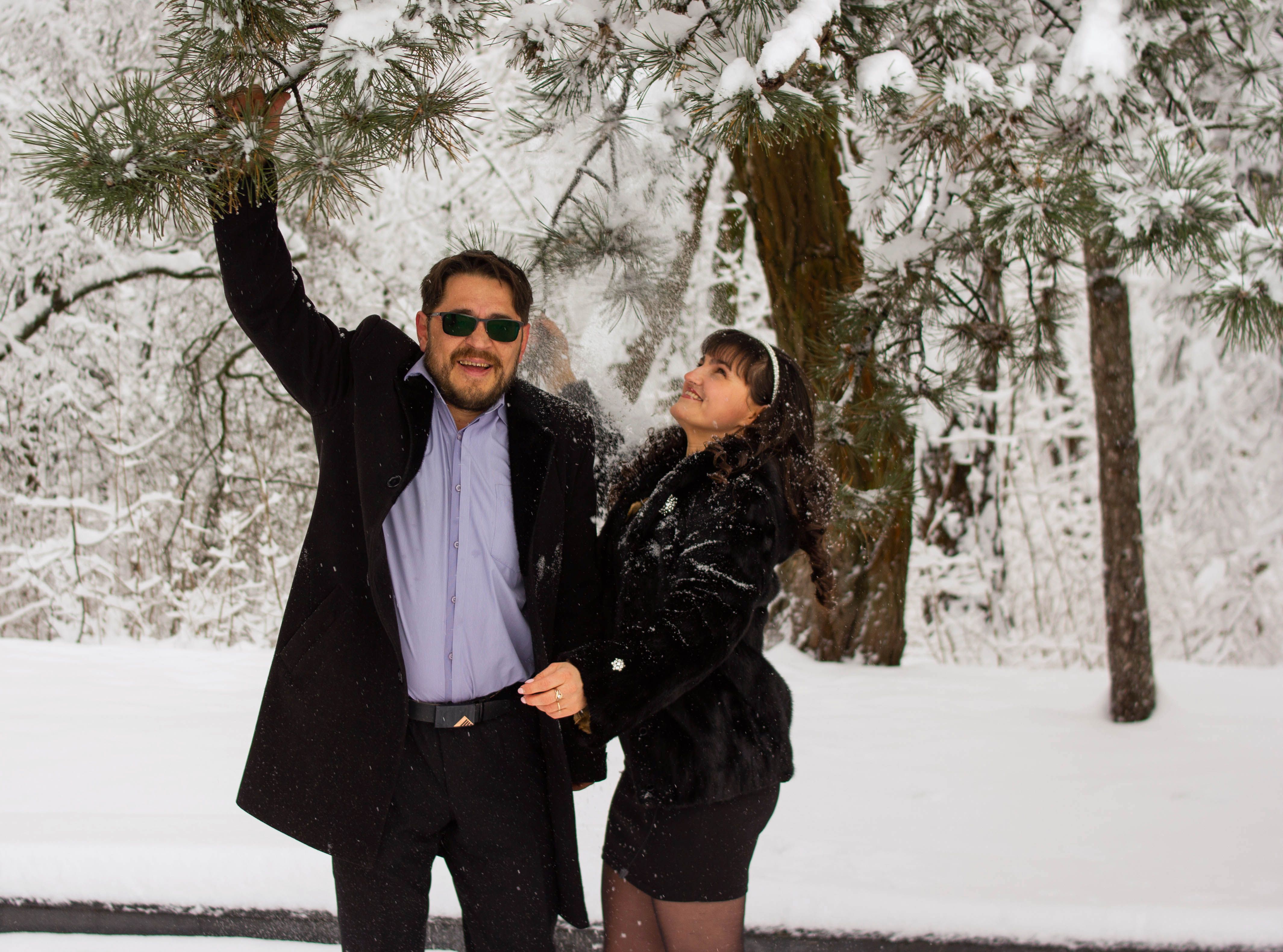 Couple Posing in Snow · Free Stock Photo