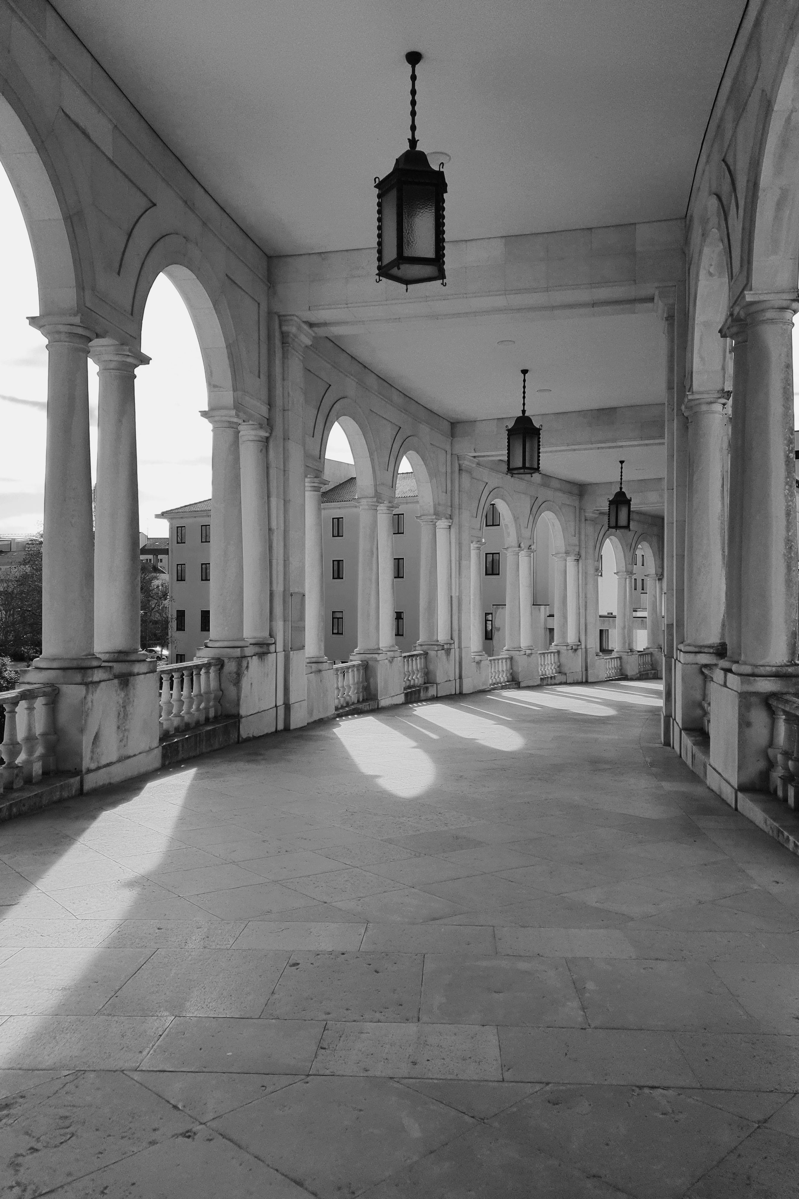 Concrete Circular Columns on Sidewalk · Free Stock Photo