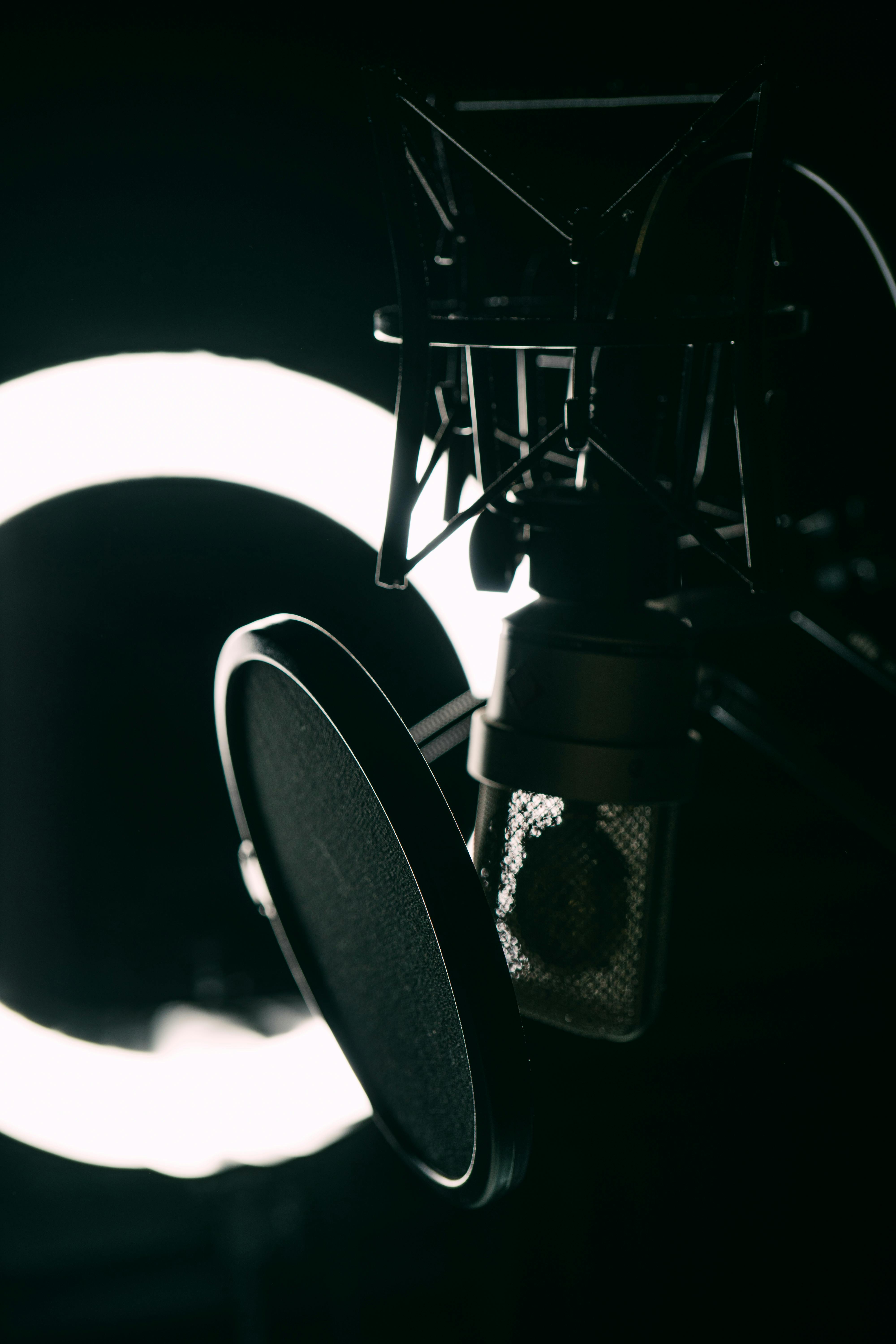 Close-Up Shot of a Condenser Microphone · Free Stock Photo