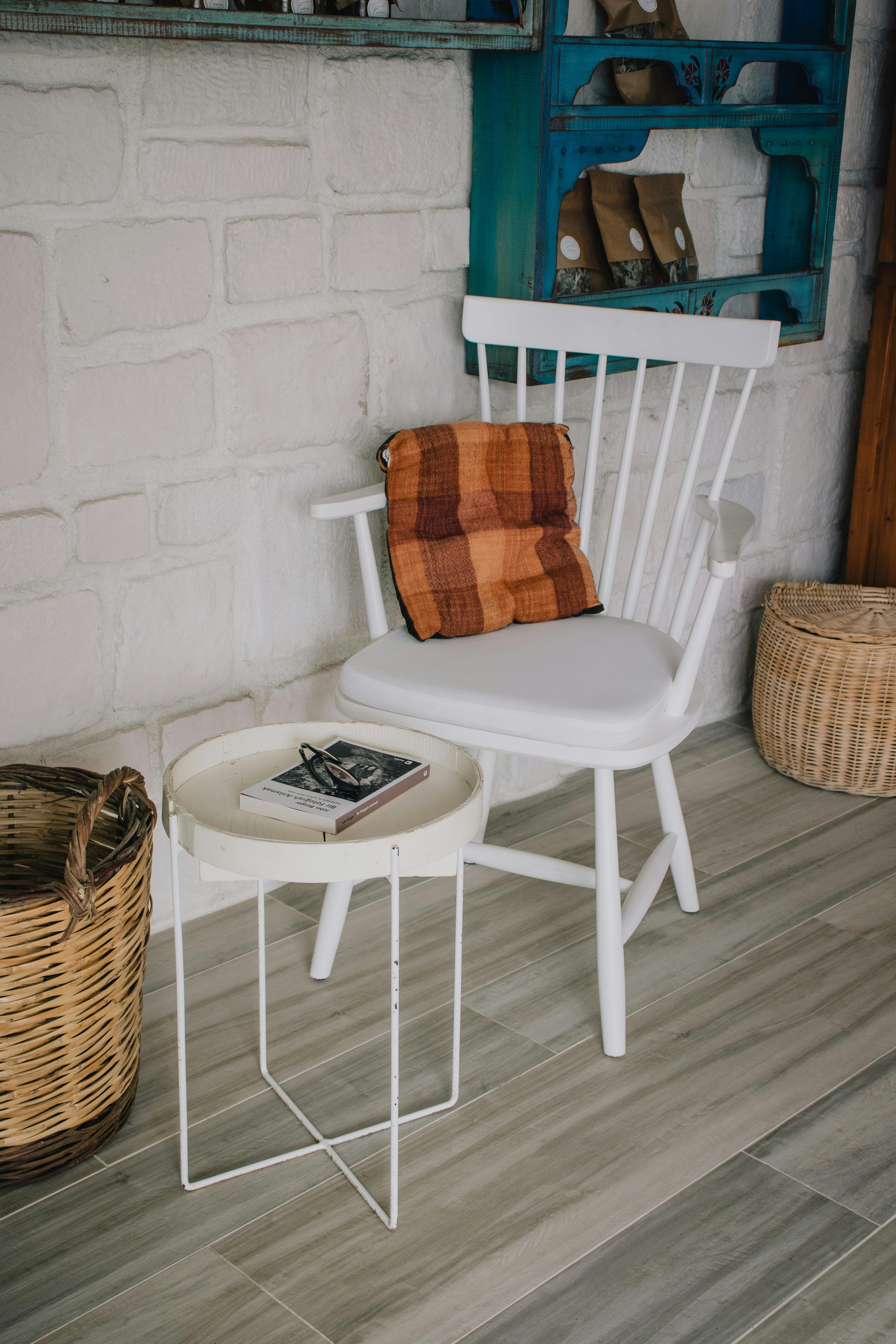 Chair with Cushion by Table · Free Stock Photo