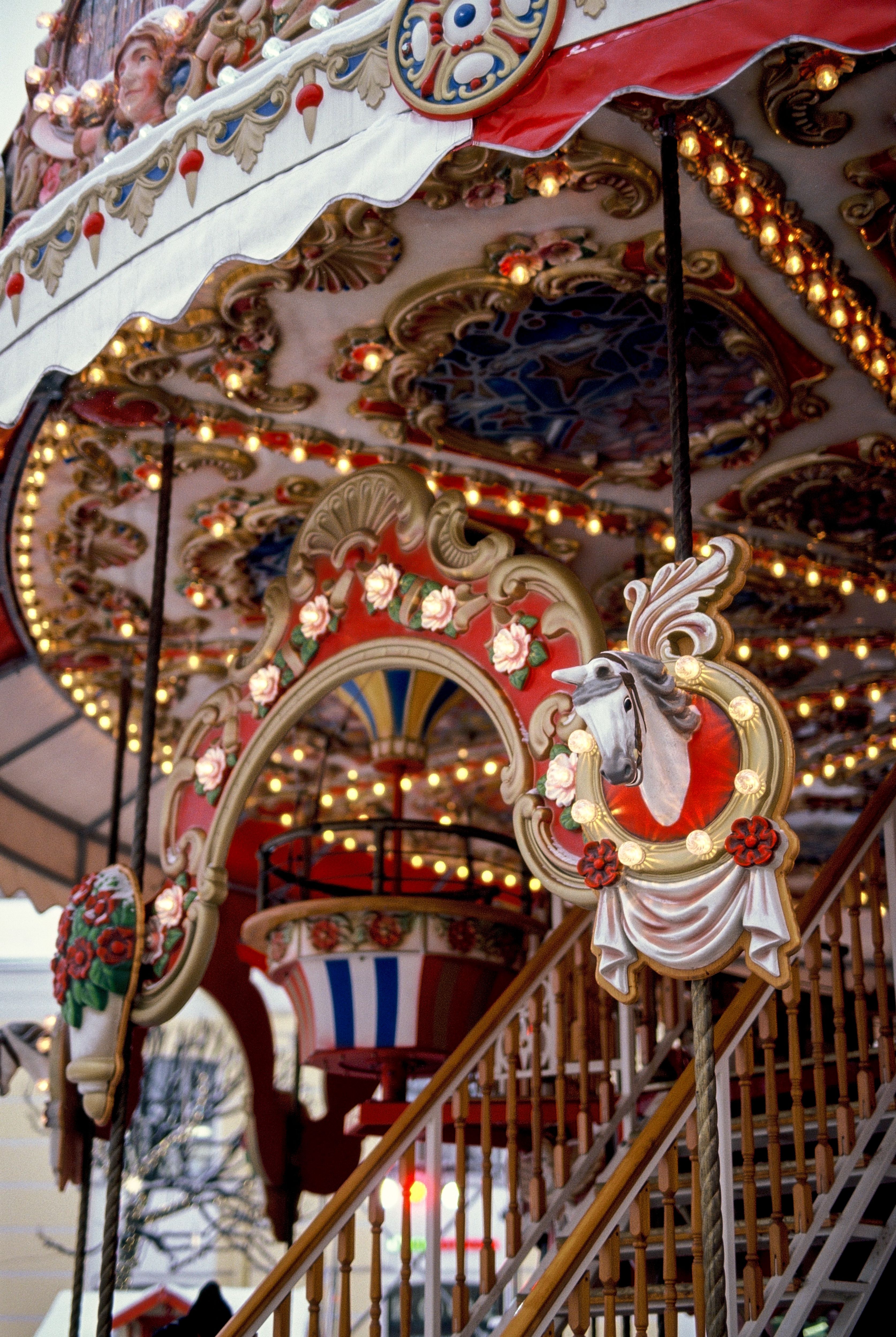 White and Red Carousel With Lights · Free Stock Photo