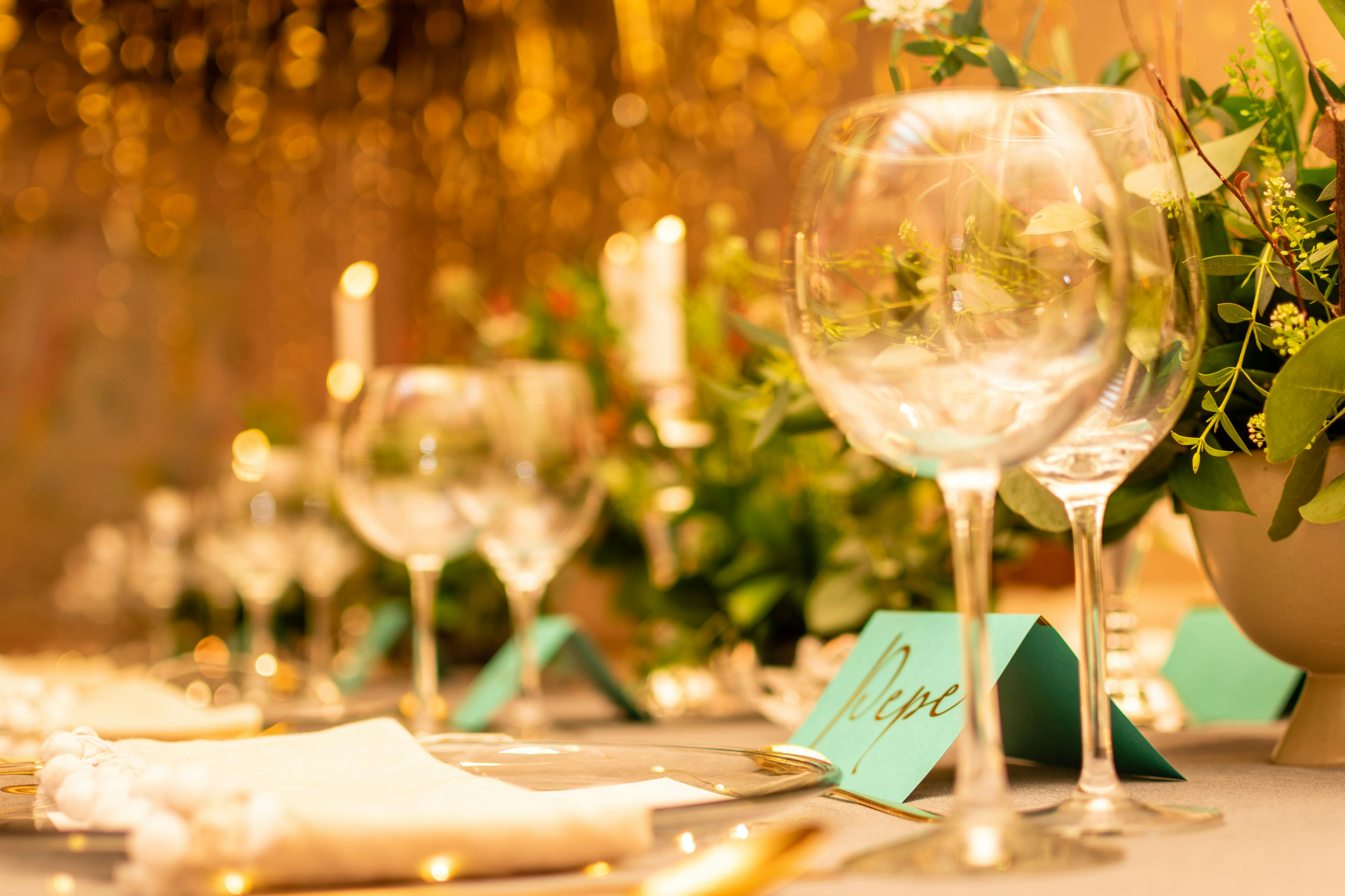 Wineglasses on the Banquet Table · Free Stock Photo