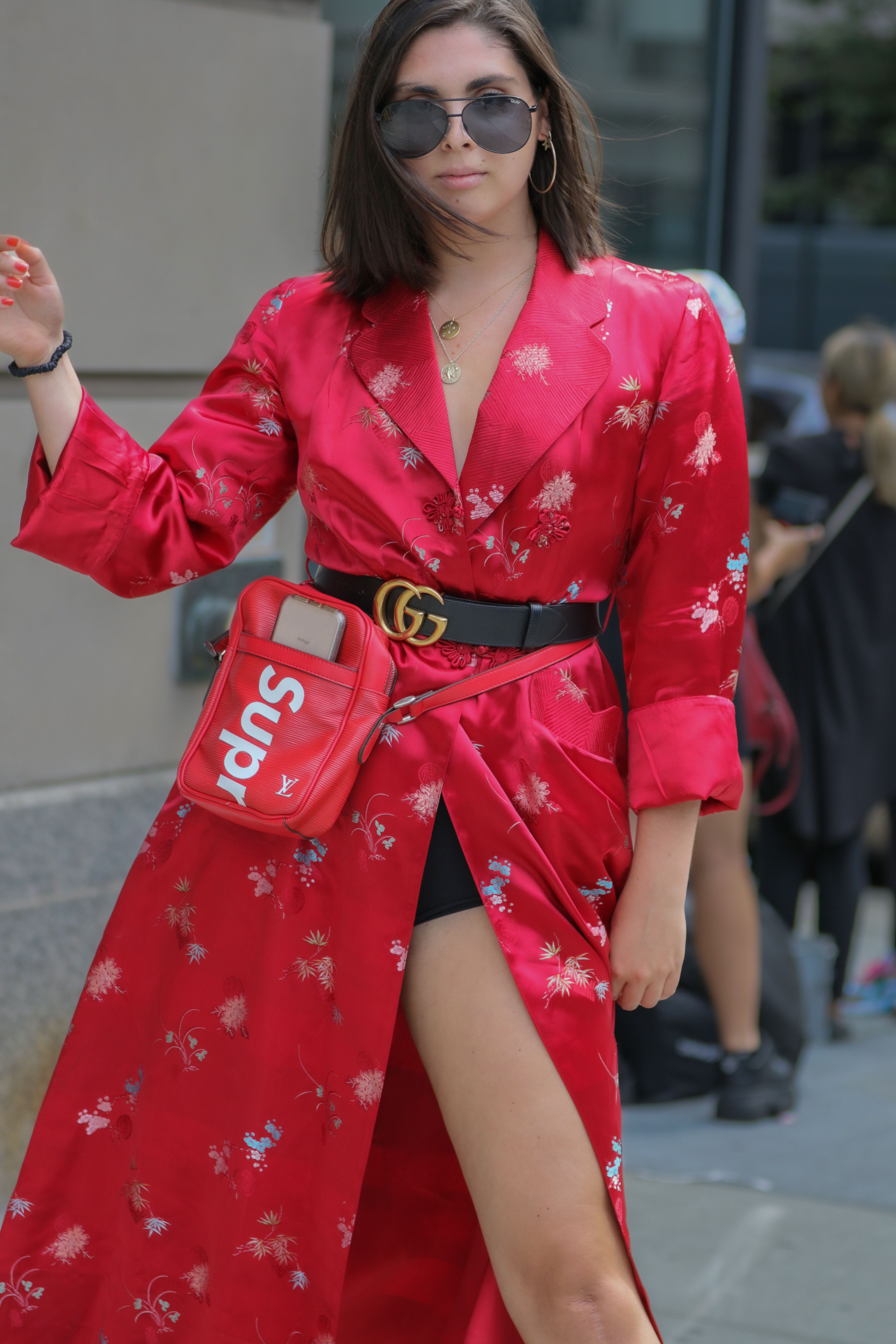 Woman in Red Dress with High Slit · Free Stock Photo
