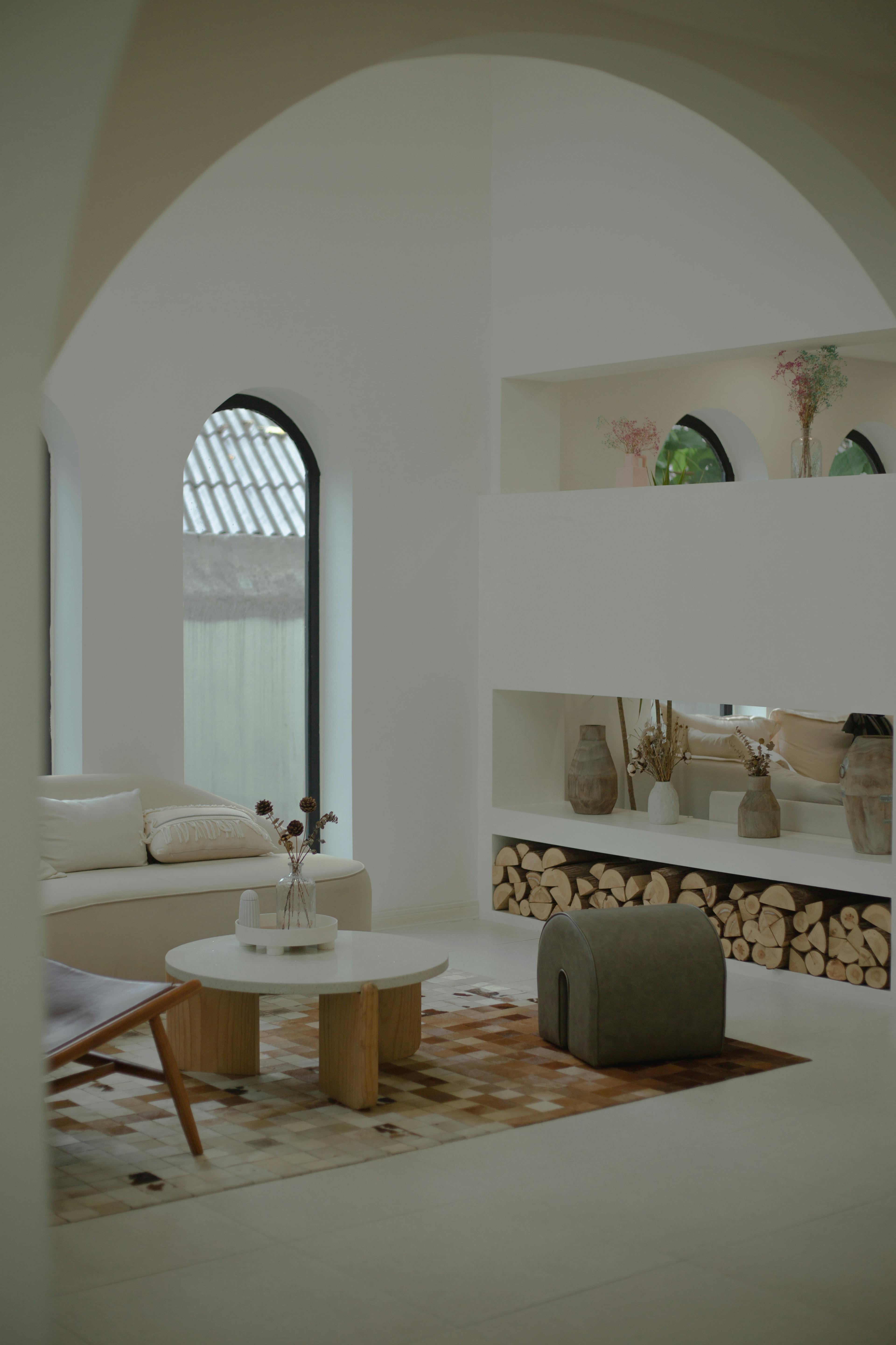 White Sofa Beside the Window · Free Stock Photo