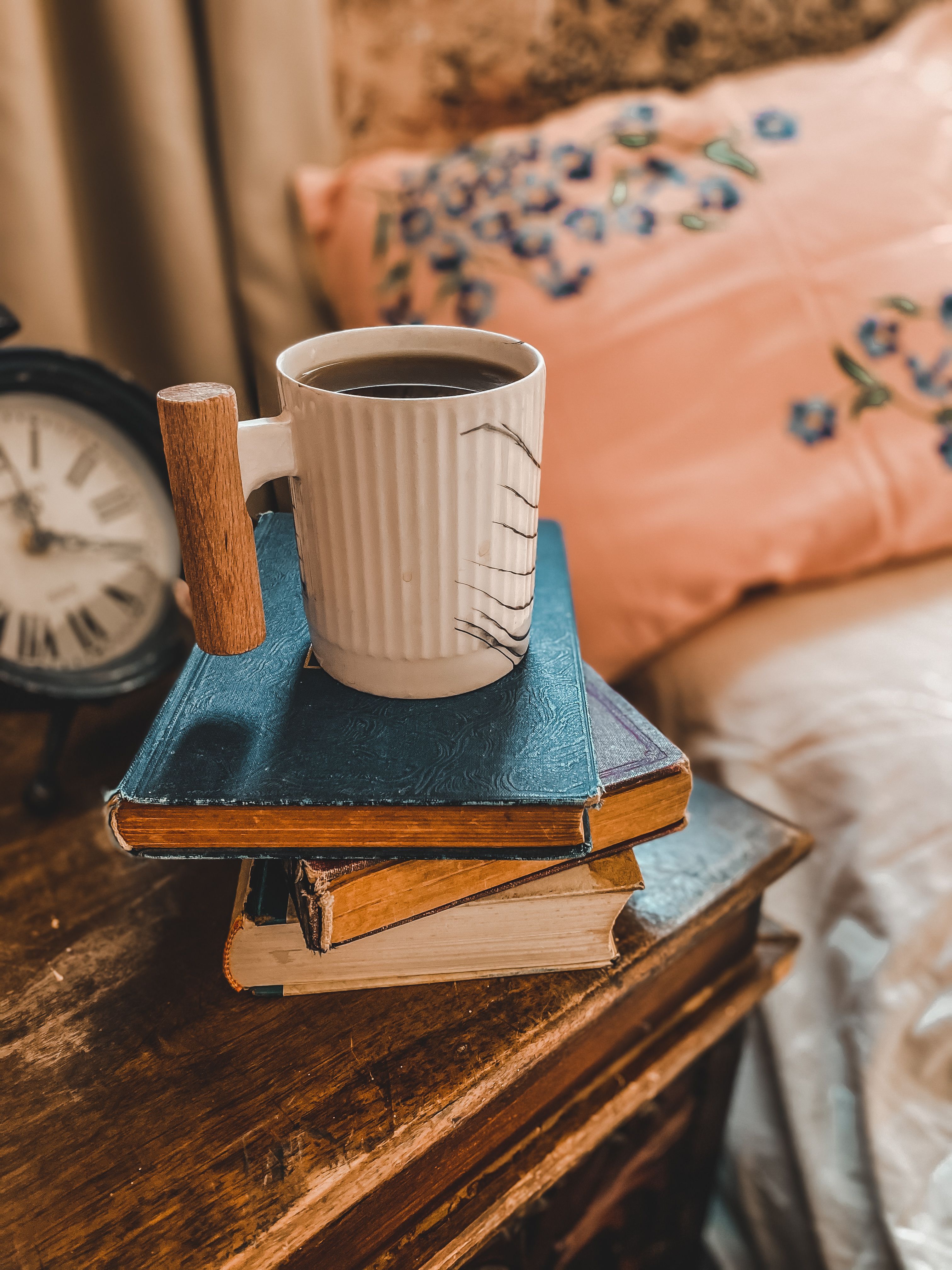 Cup on Top of Stacked of Books · Free Stock Photo
