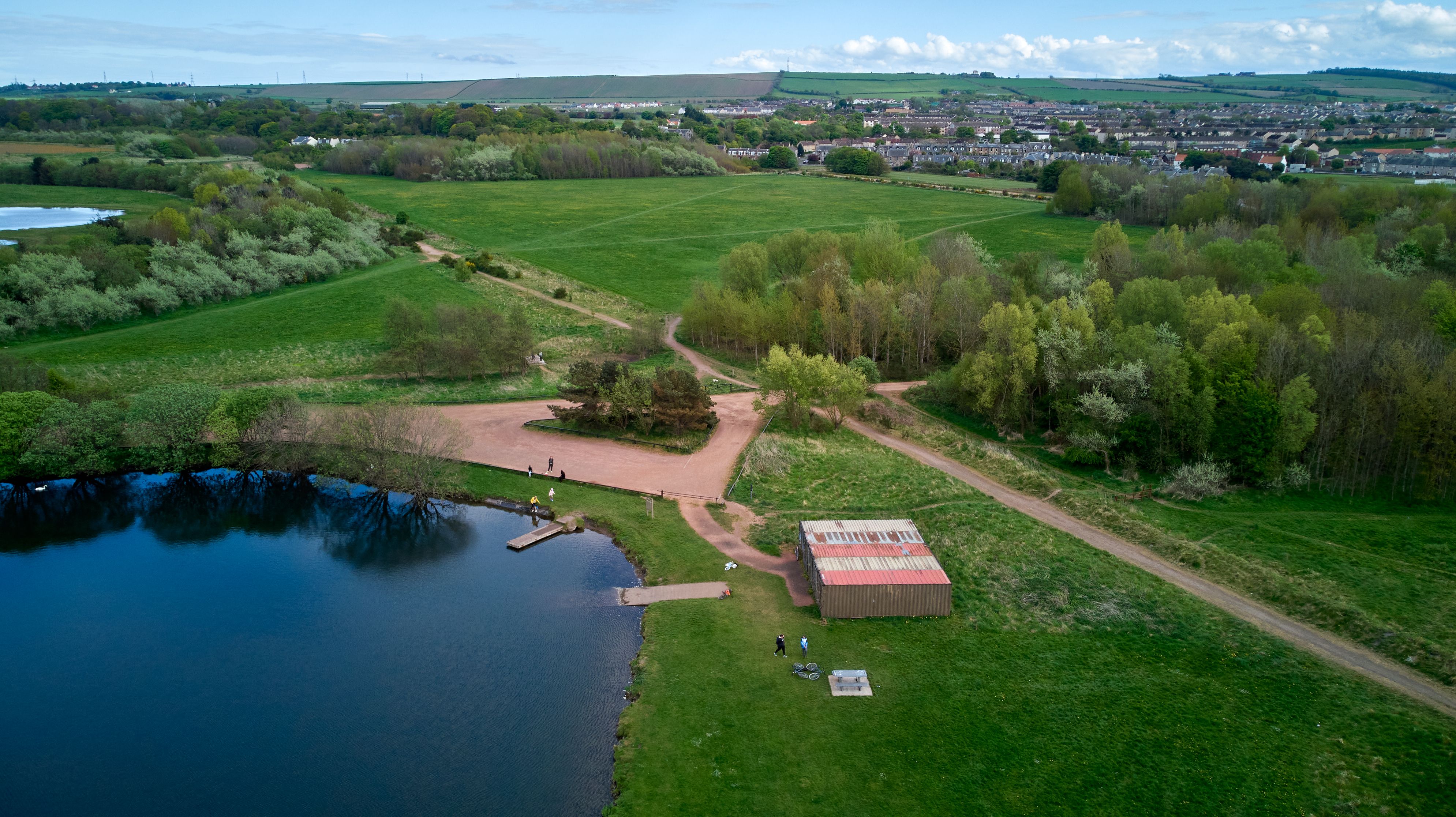 Aerial View of Green Fields in England · Free Stock Photo
