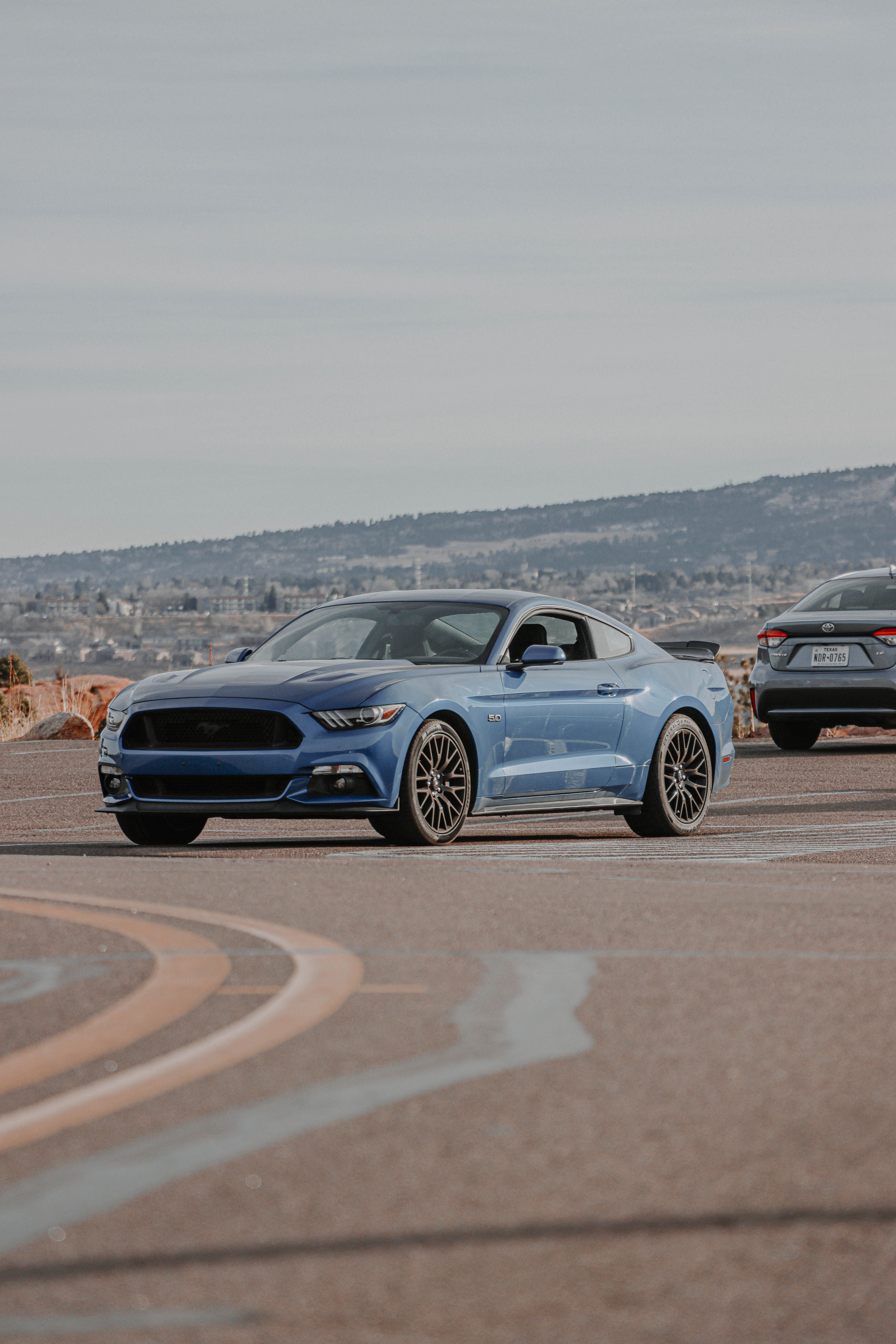 A Ford Mustang GT Parked on the Side of a Street with Palm Trees · Free ...