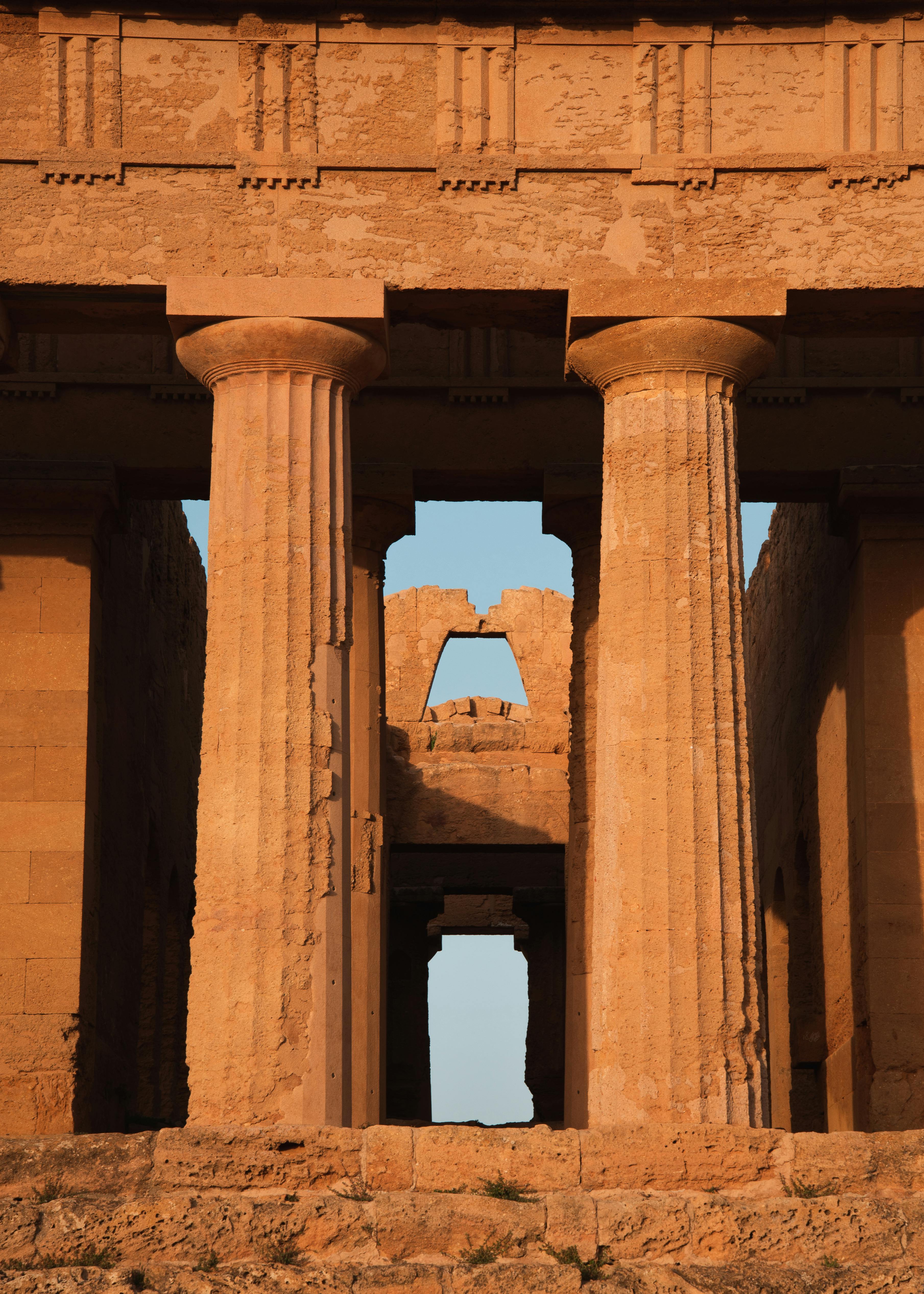 Ancient Brown Columns · Free Stock Photo