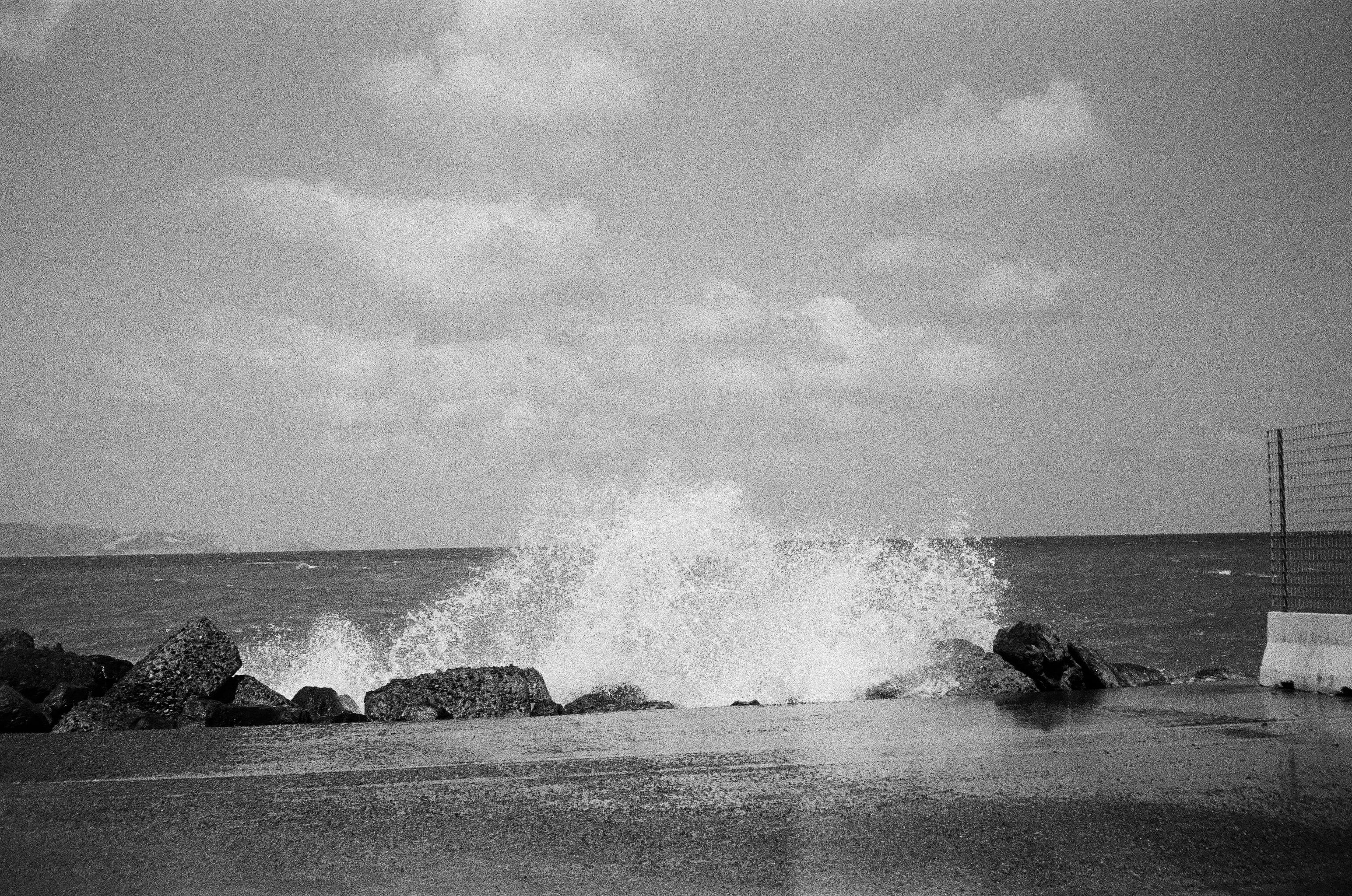 Grayscale Photo of Ocean Waves · Free Stock Photo