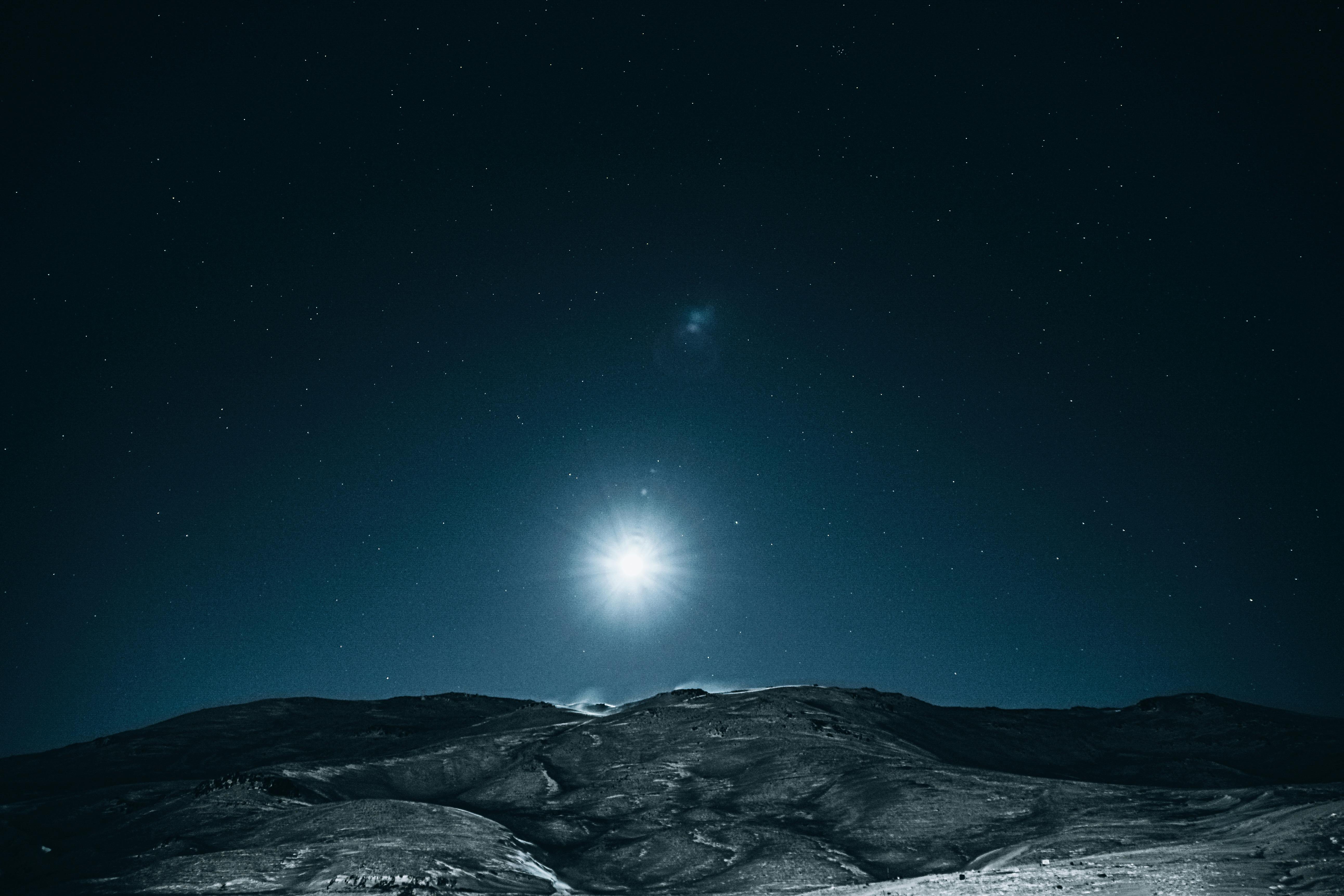 Gray Mountain During Night Time · Free Stock Photo