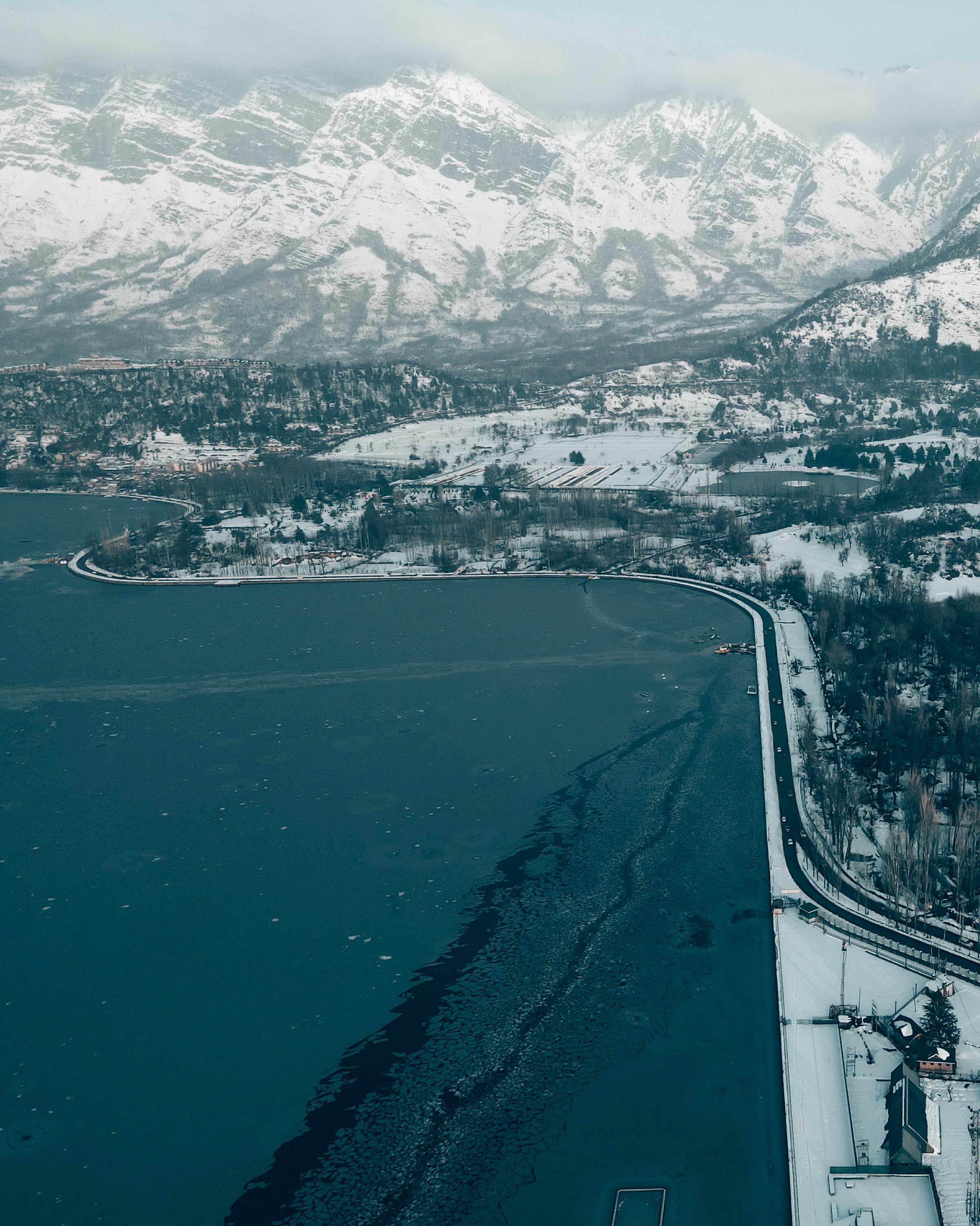Aerial View of Frozen Shore · Free Stock Photo