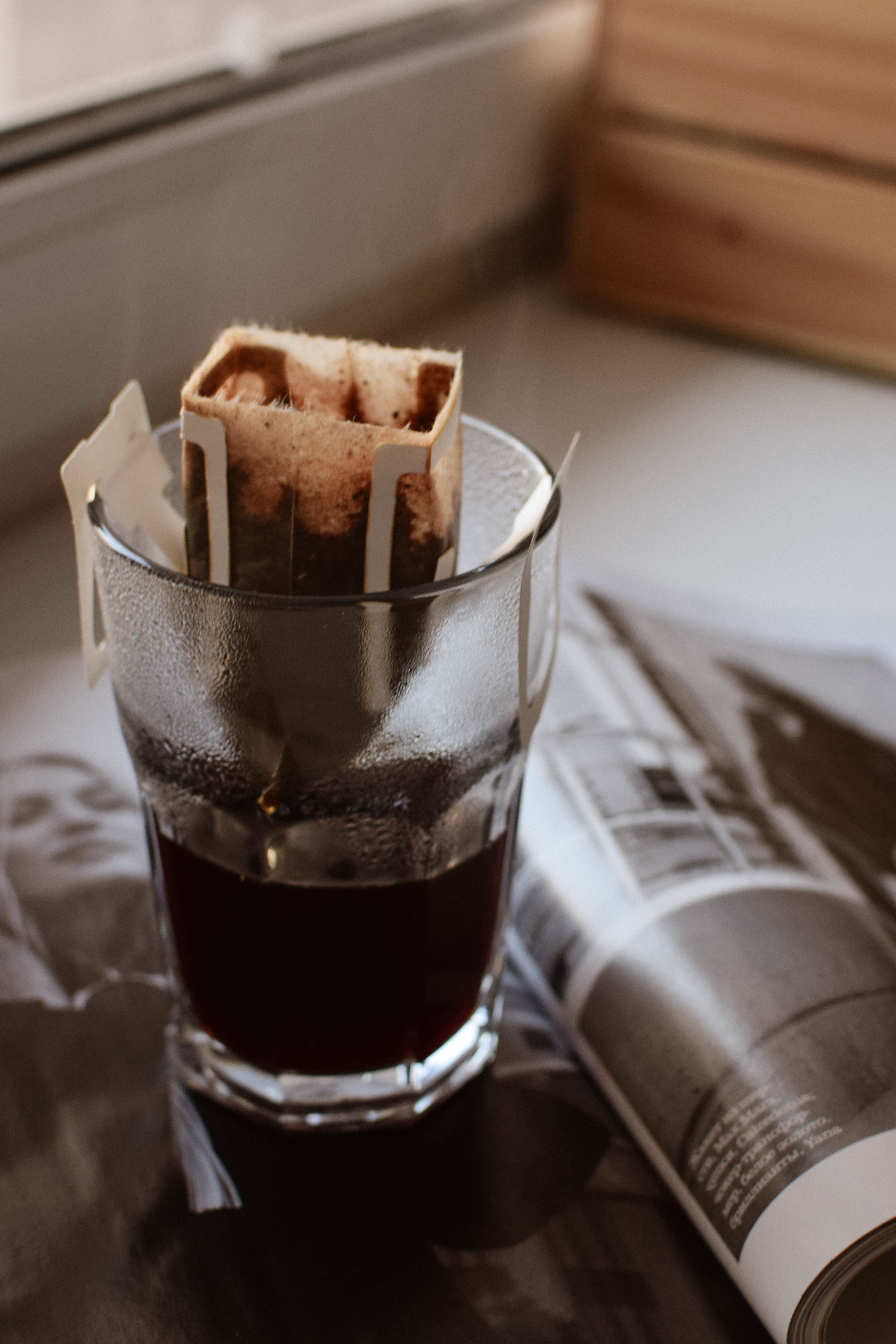 Brewing Coffee Through Filter in Glass · Free Stock Photo
