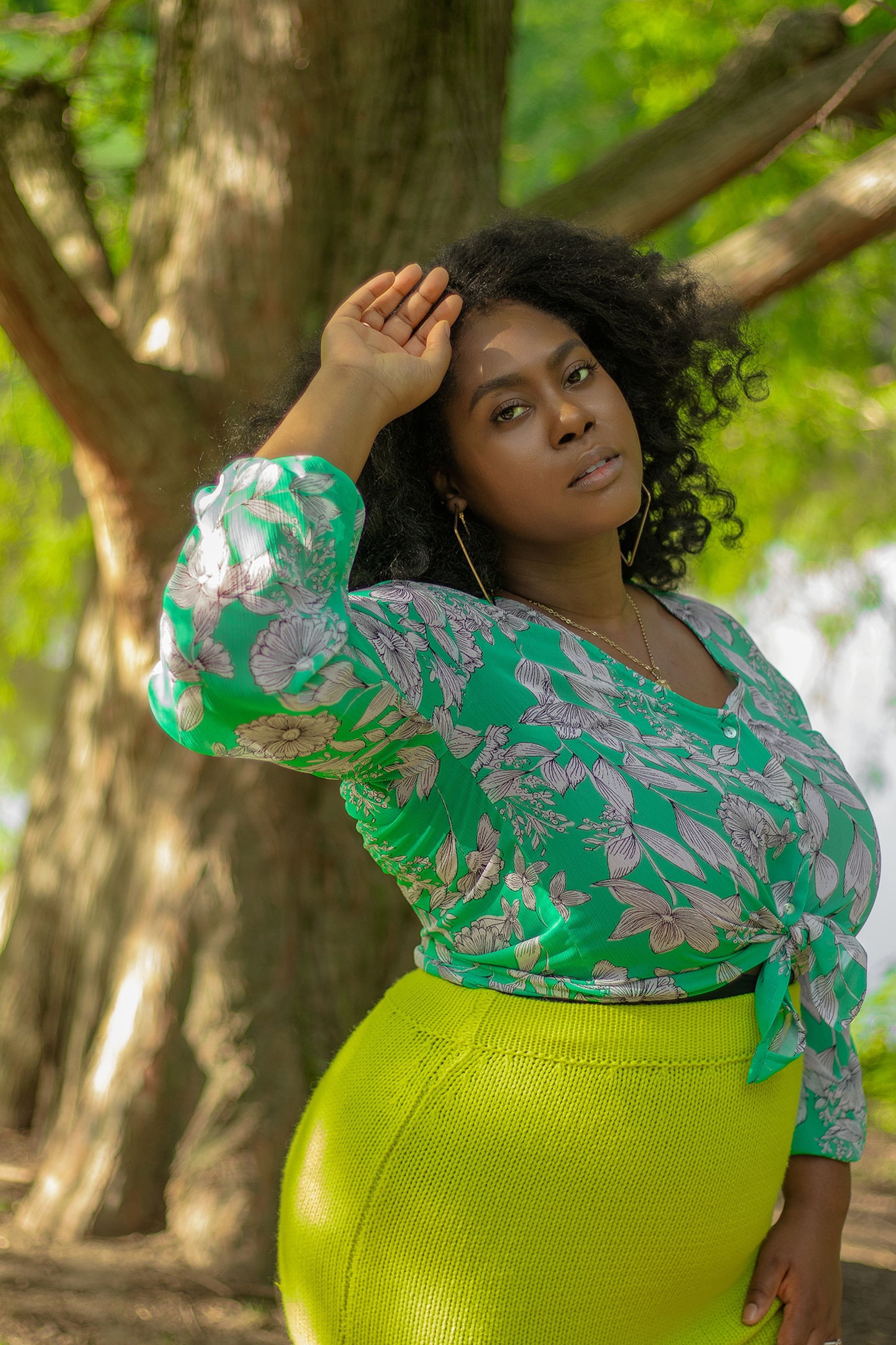 Woman Posing near Tree · Free Stock Photo