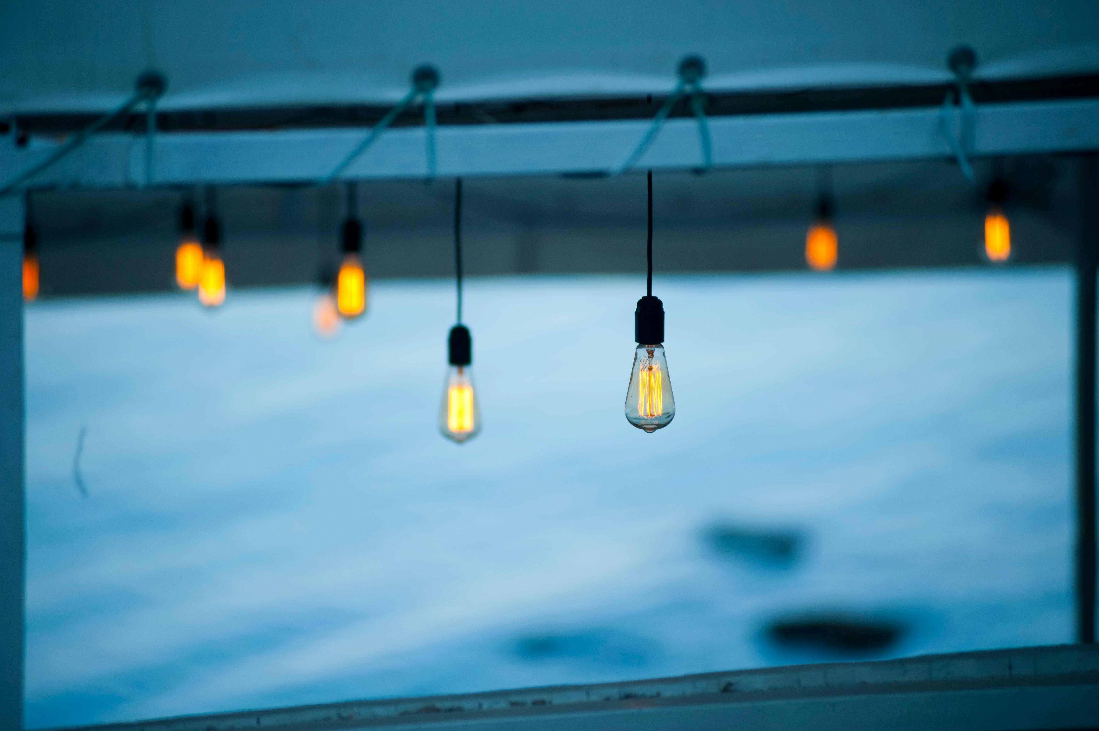 Free stock photo of background, bulbs, light bulbs