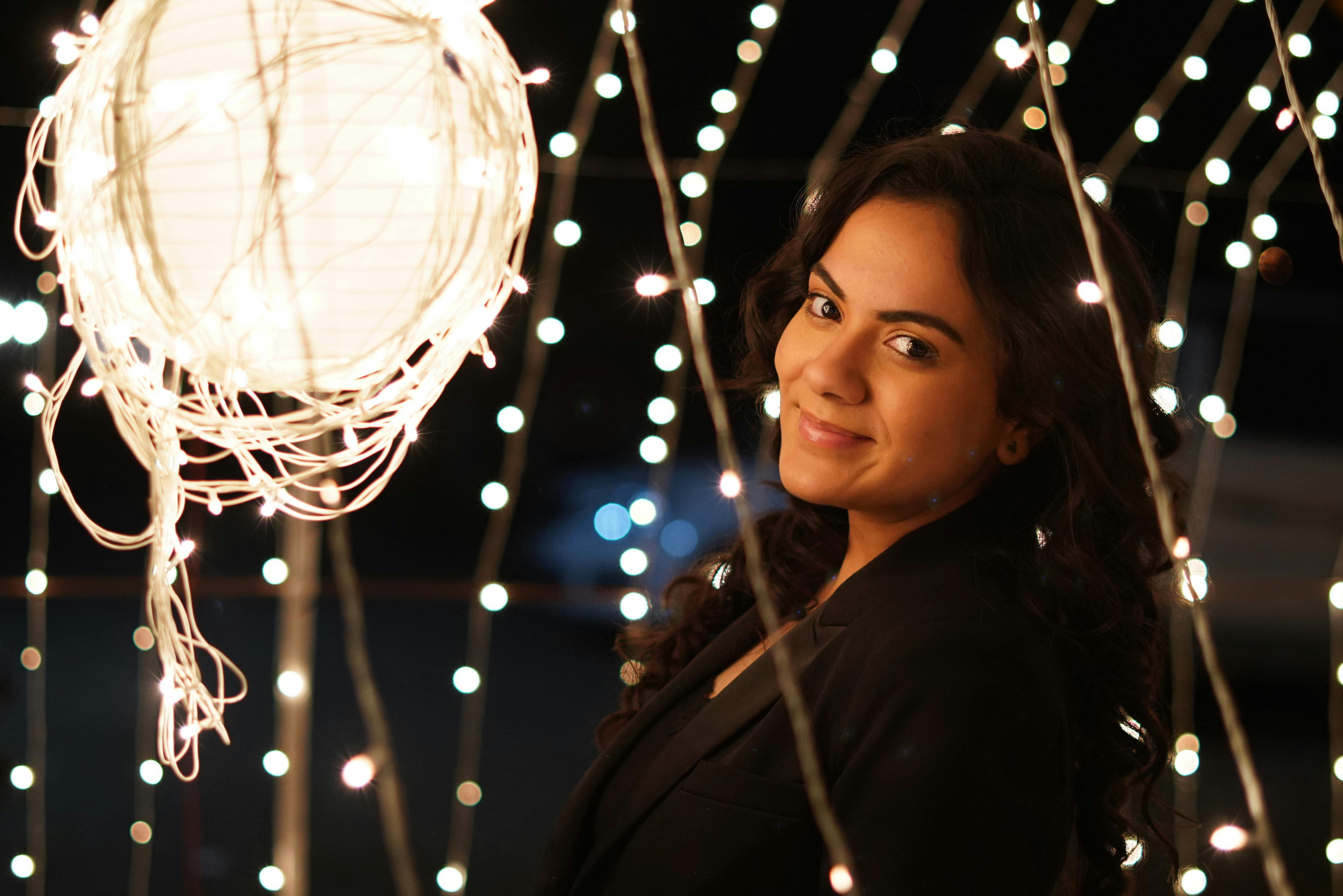 Woman Posing near Lamp · Free Stock Photo
