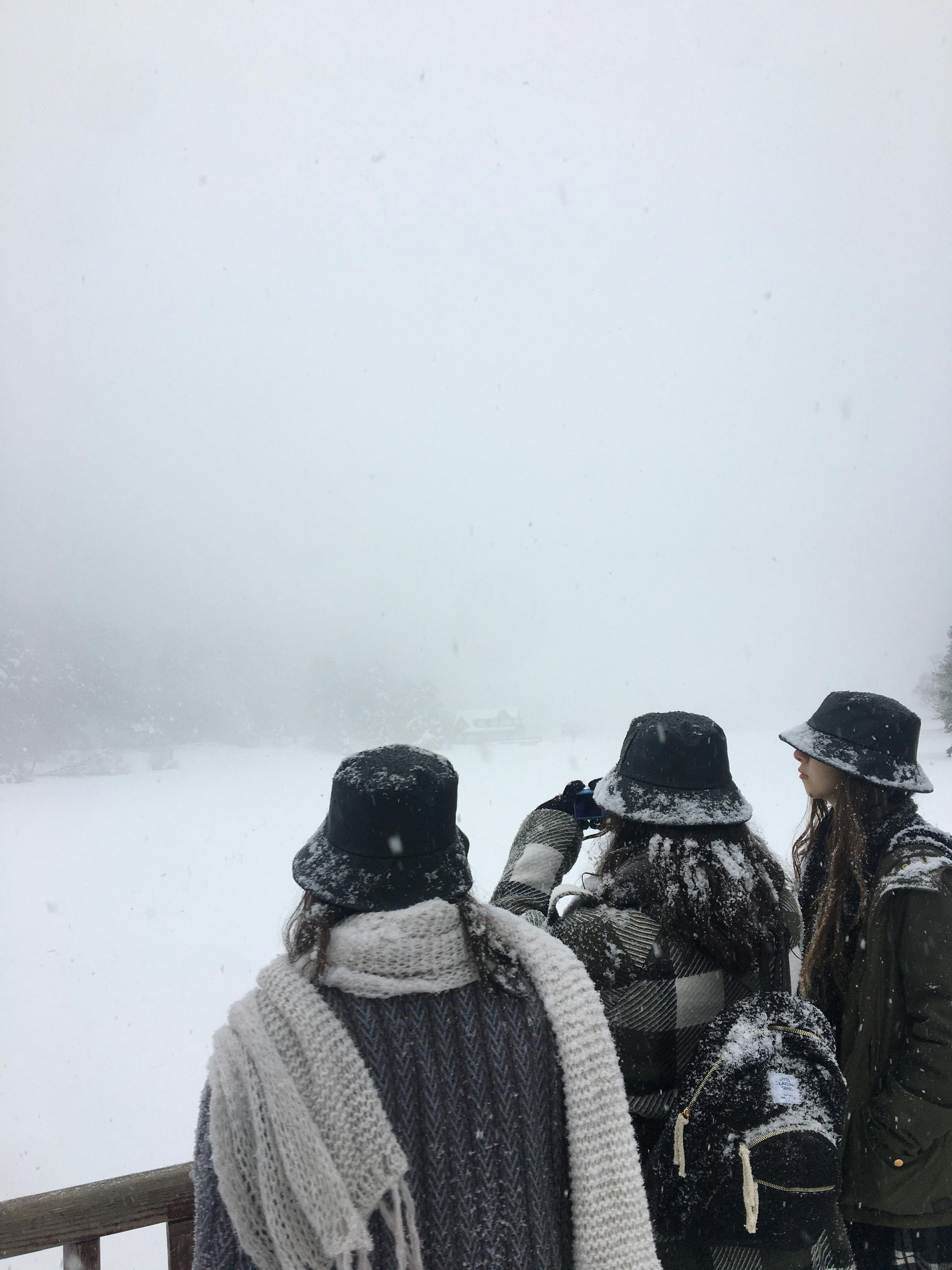 Tourists Enjoying Winter Scenery · Free Stock Photo