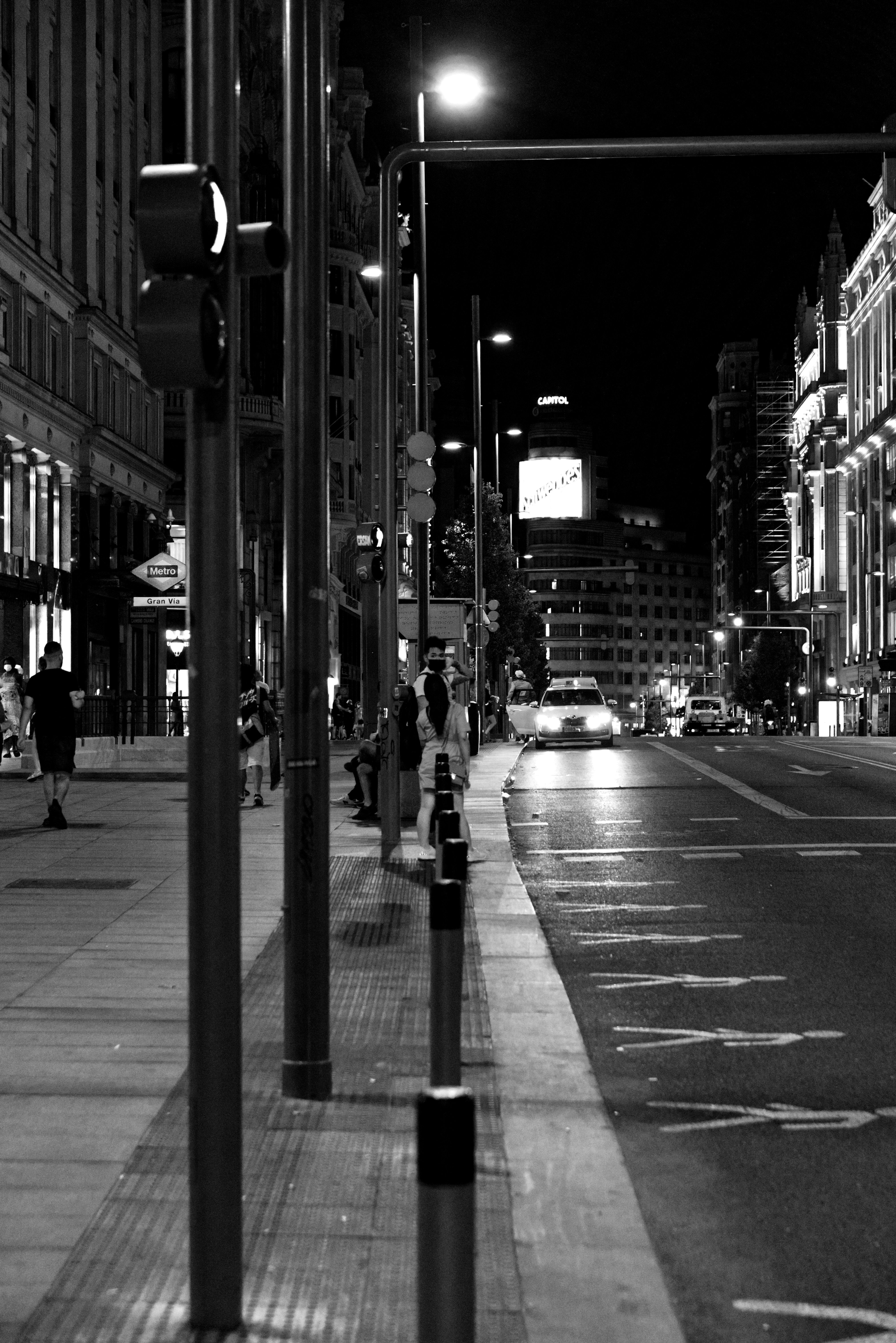 Grayscale Photo of a City Street · Free Stock Photo