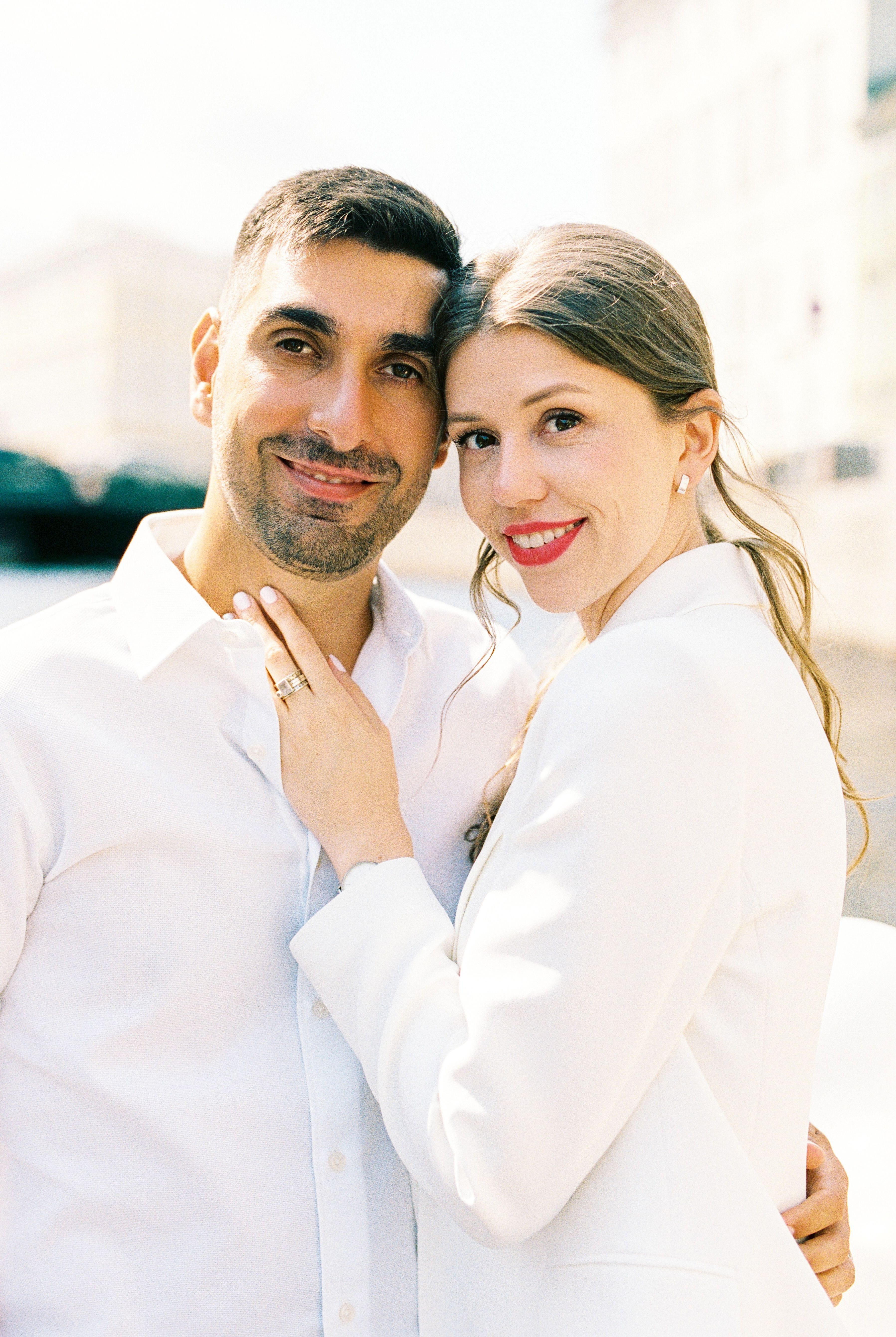 Wedding Couple Standing Face to Face Hugging Each Other · Free Stock Photo