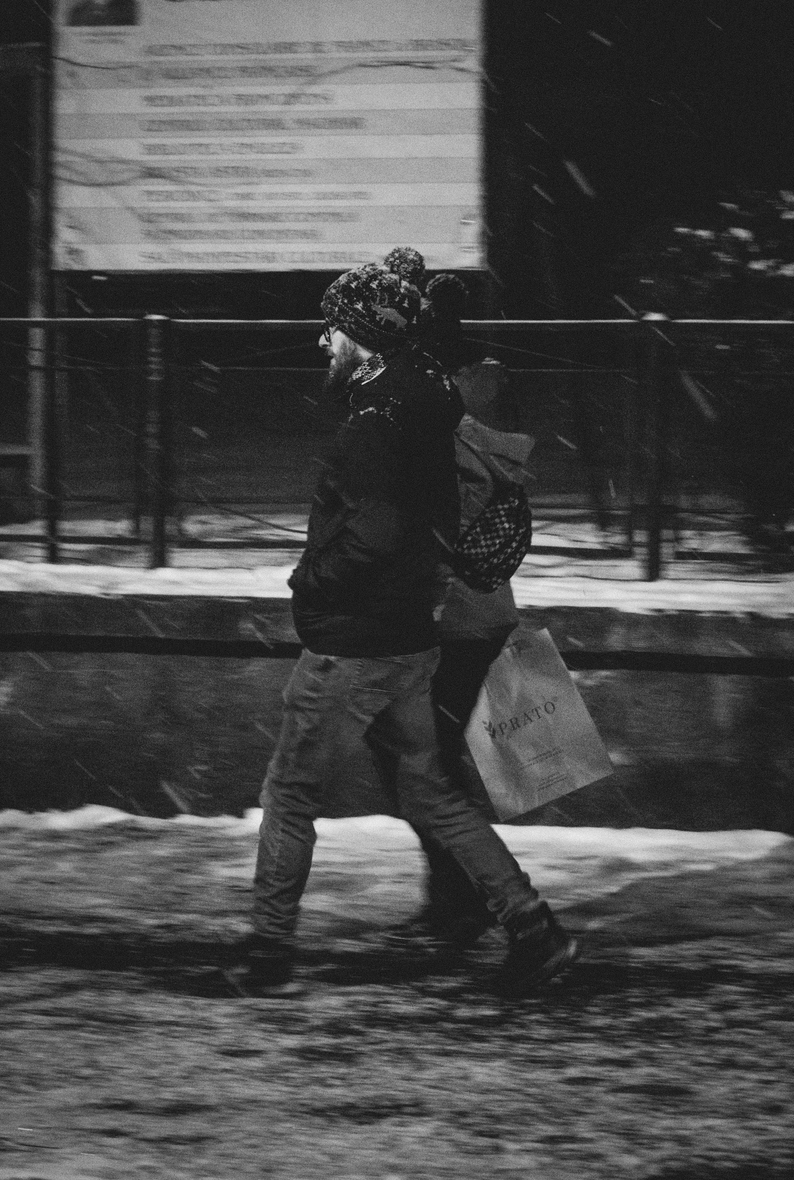 Bearded Man Walking on the Street · Free Stock Photo