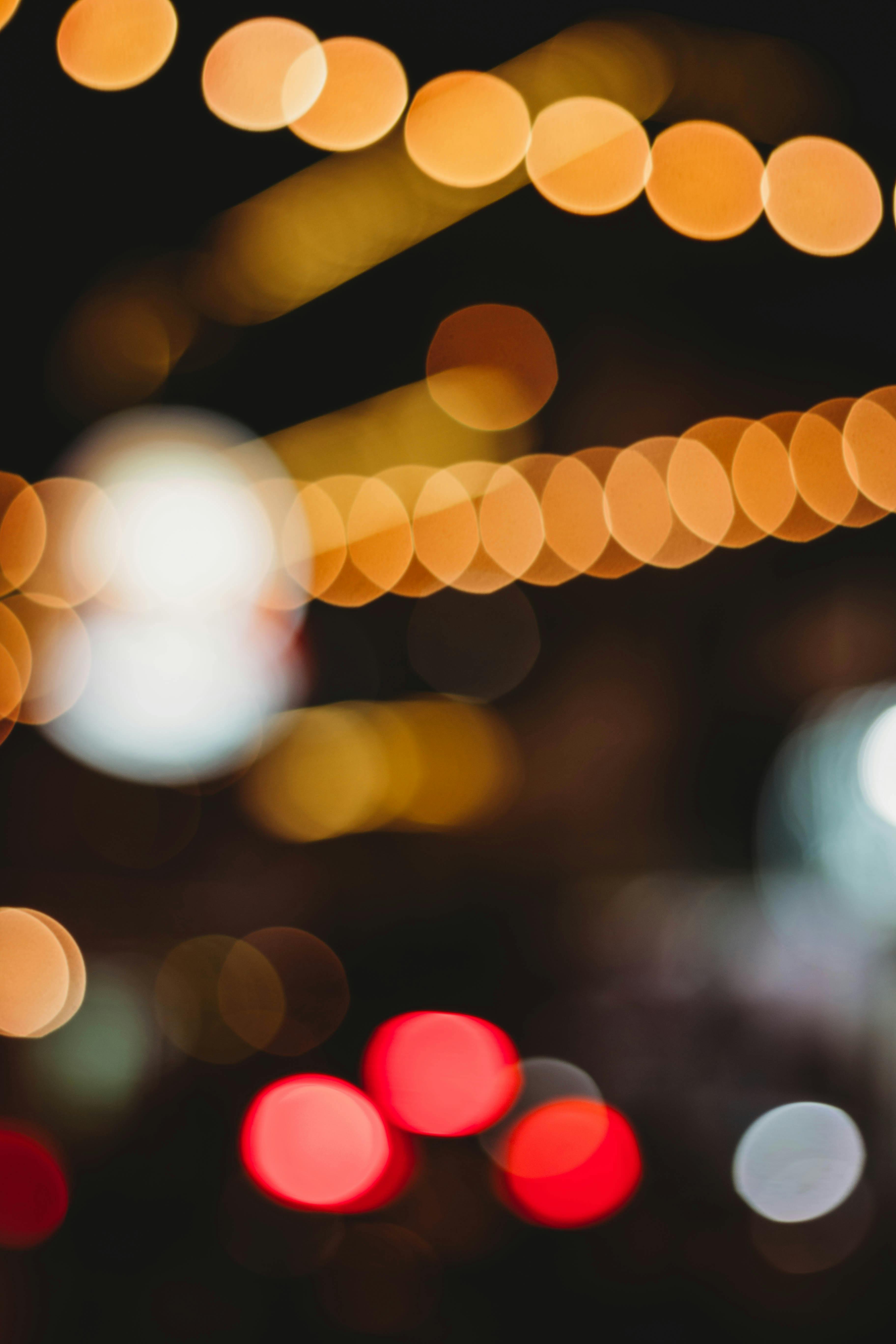 Yellow String Lights in Bokeh Photography · Free Stock Photo