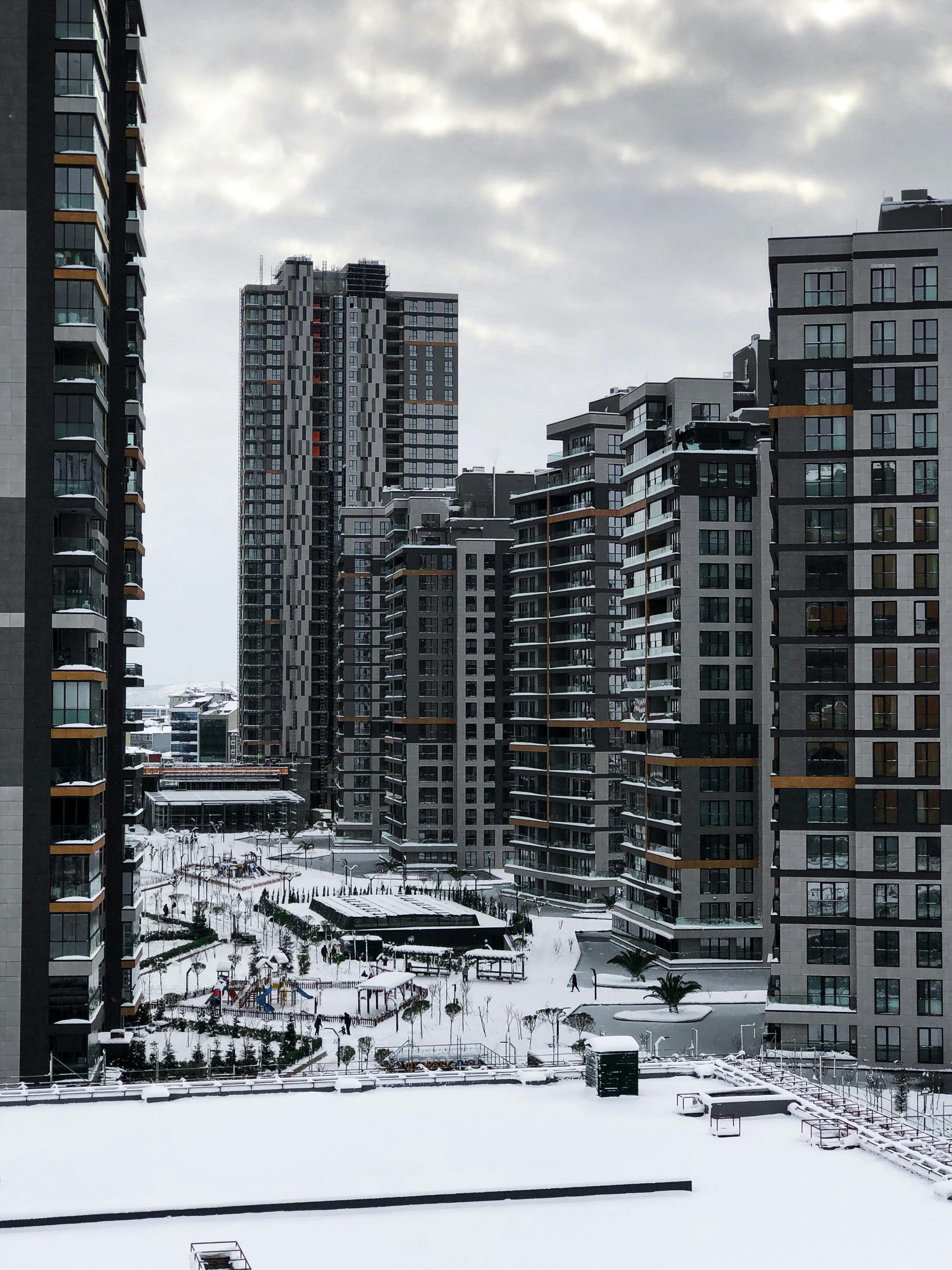 Empty Road Between High Rise Buildings · Free Stock Photo