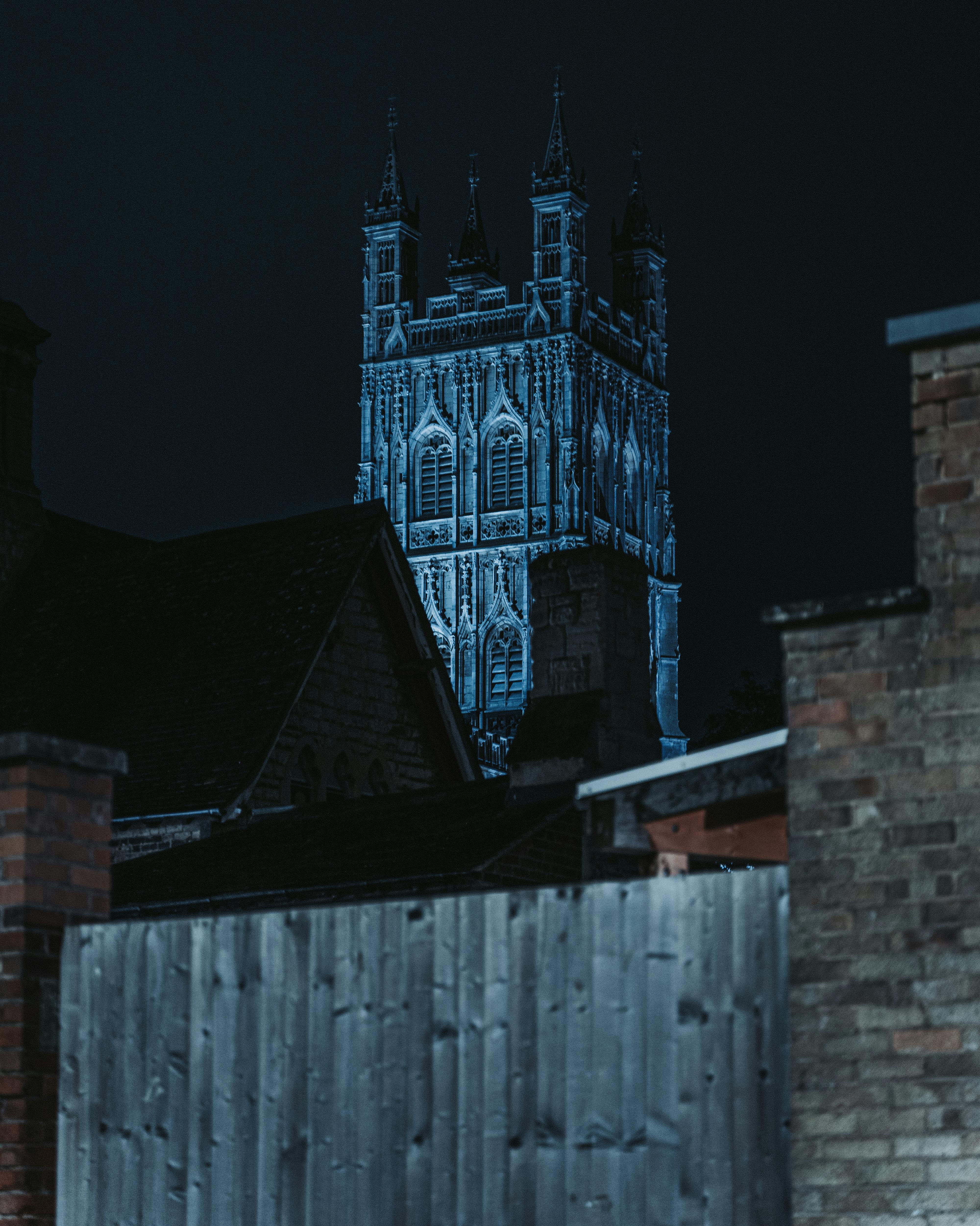 A Gothic Cathedral at Night · Free Stock Photo