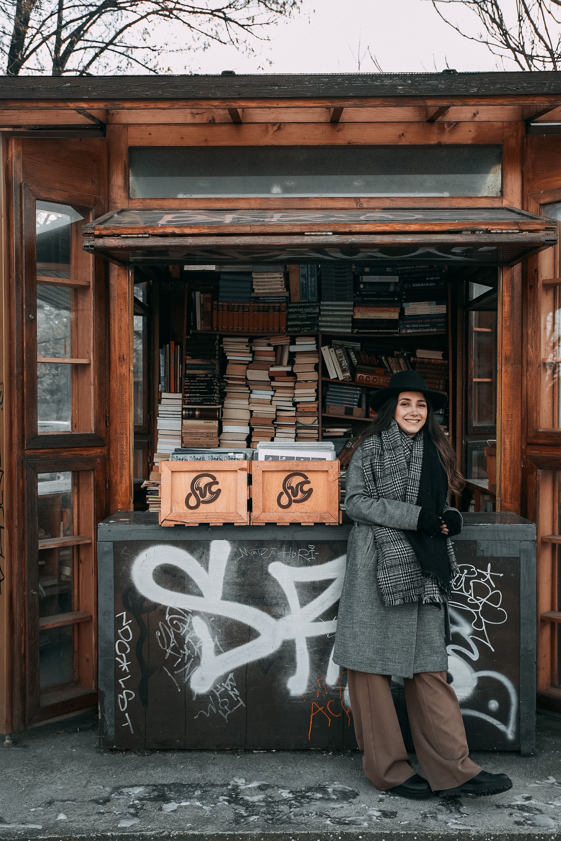 Woman in front of Bookstore · Free Stock Photo